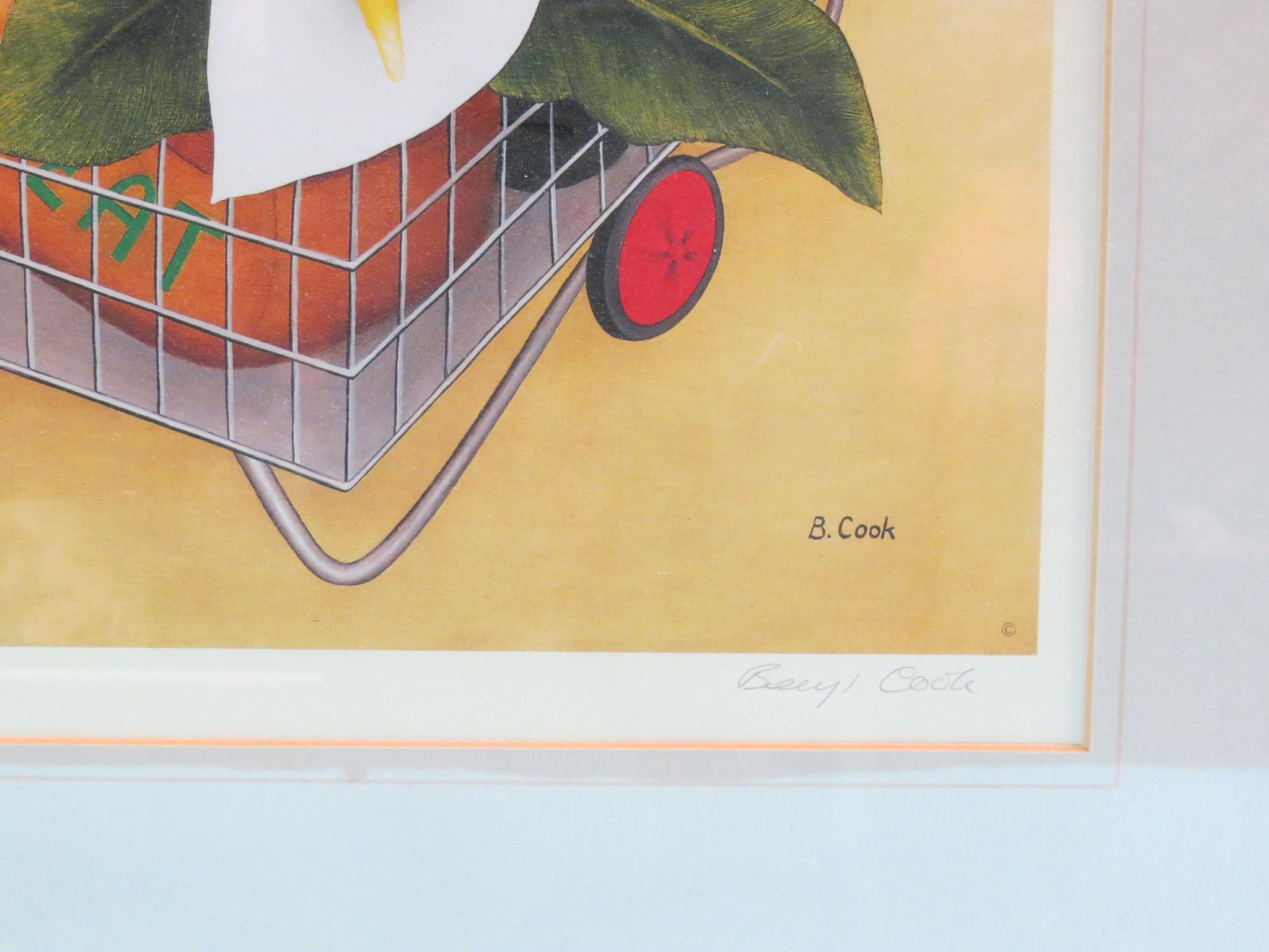 A signed Beryl Cook print, Garden Centre, 1991, limited edtion 369/850 ...
