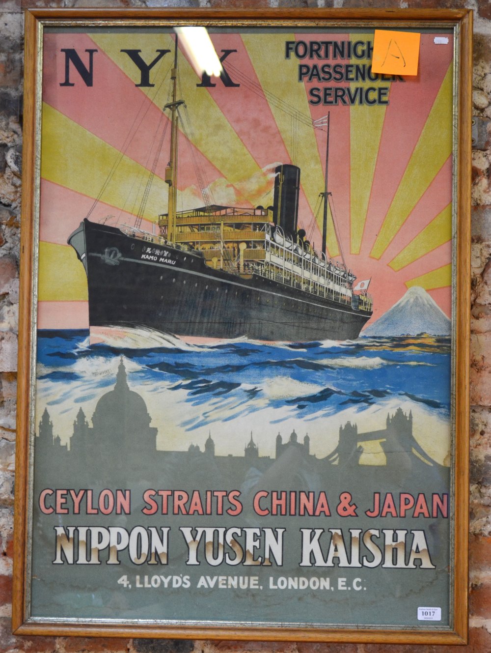 A pre-War Nippon Yusen Kaisha (NYK) Line advertising poster depicting ...