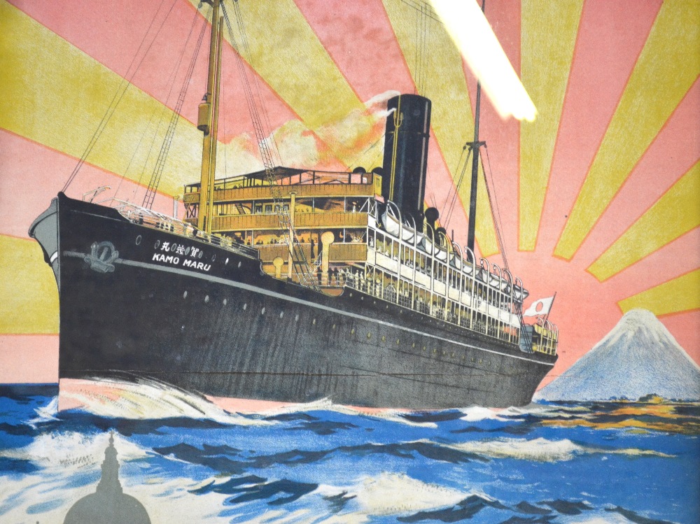A pre-War Nippon Yusen Kaisha (NYK) Line advertising poster depicting ...