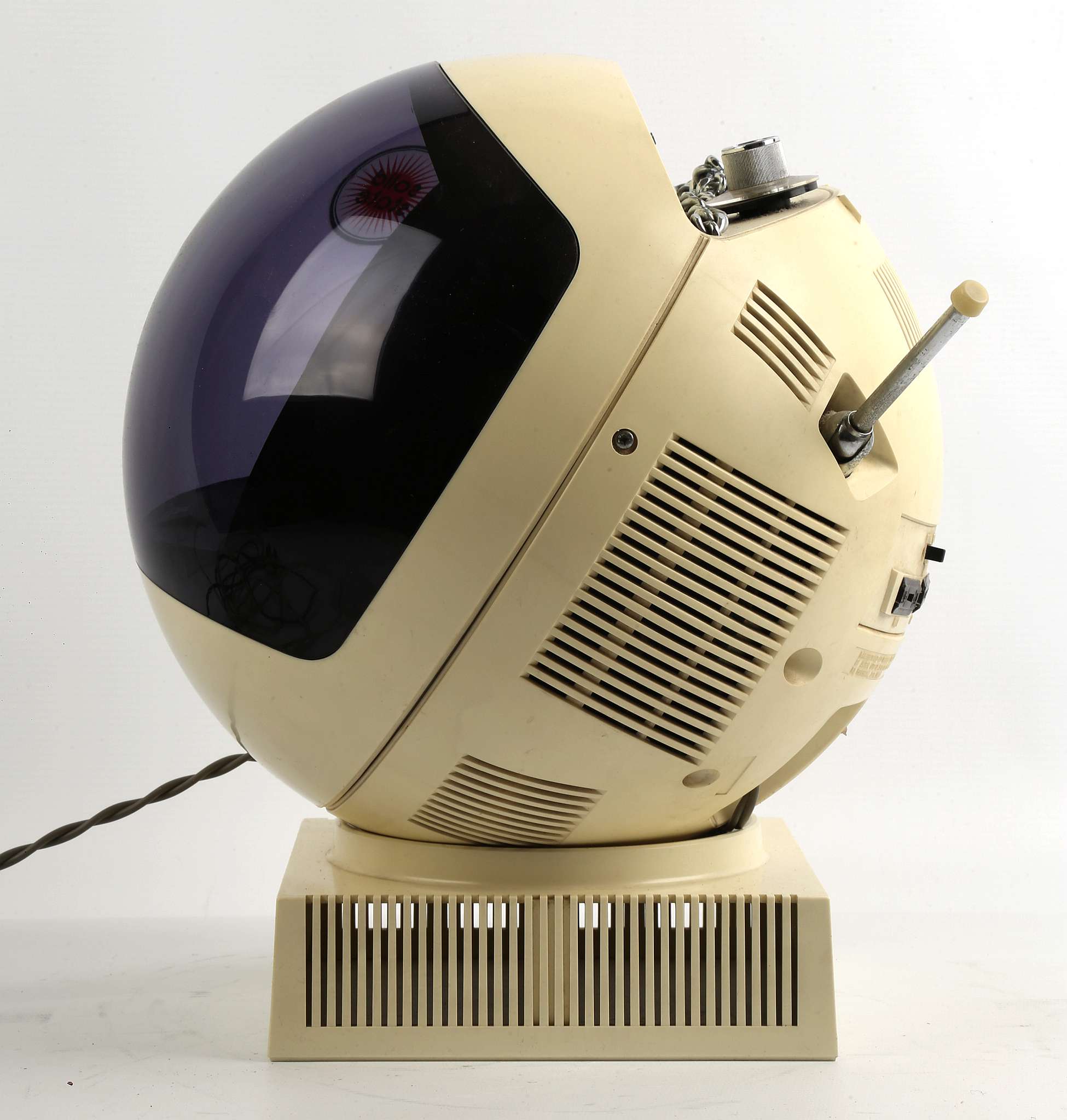 A JVC VIDEOSPHERE TV, CIRCA 1970, model 3240 with white ABS case and ...