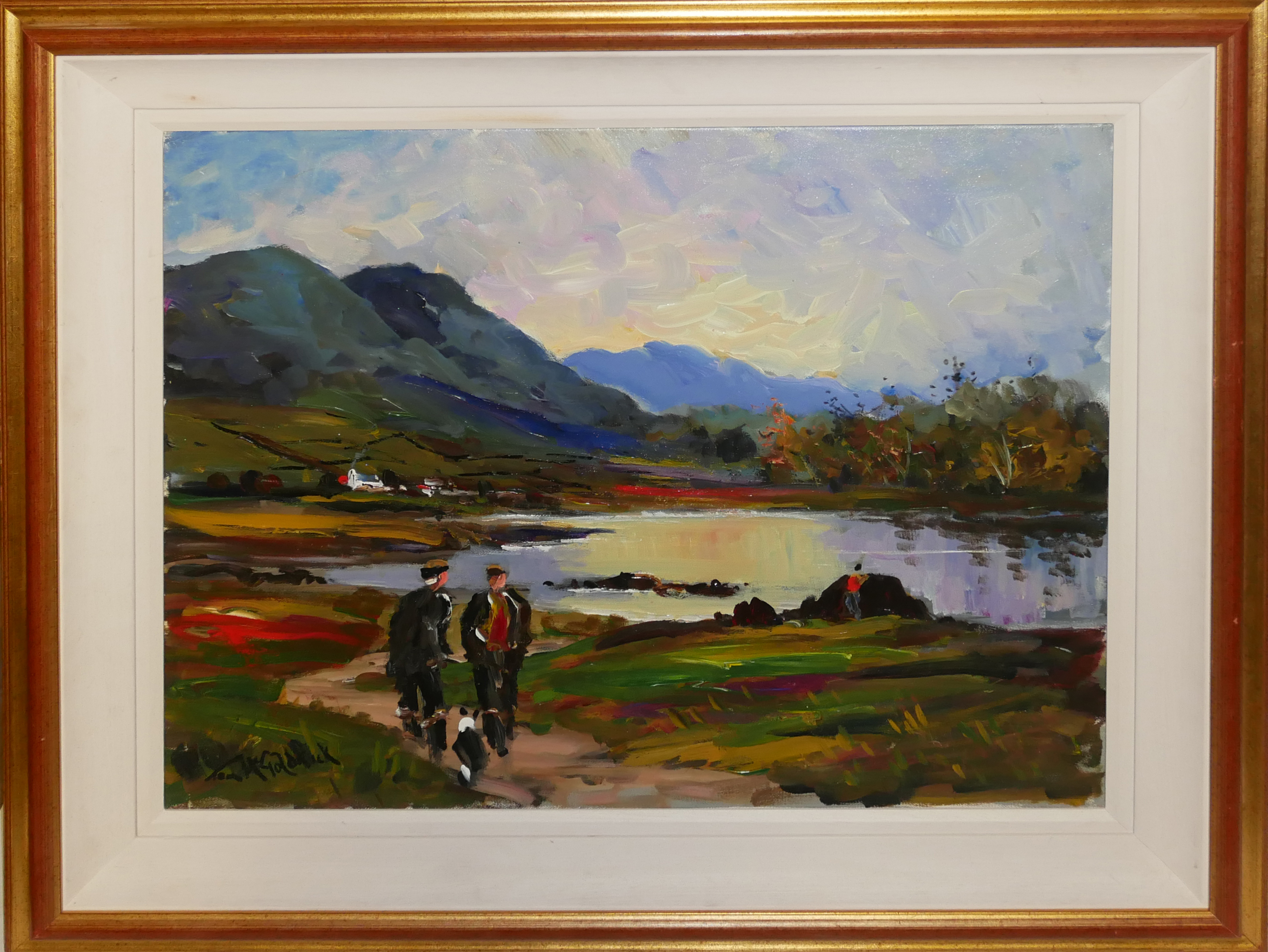 TOM MCGOLDRICK, 20TH CENTURY OIL ON CANVASLandscape view, titled ...