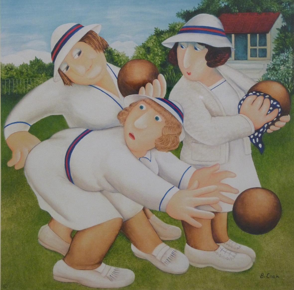 Beryl Cook 'Bowling' limited edition (19/250) print with certificate of ...