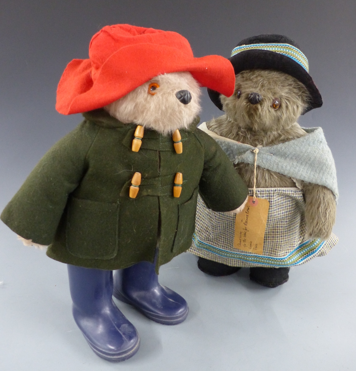Two Paddington Teddy bears Aunt Lucy by Gabrielle Design with label ...