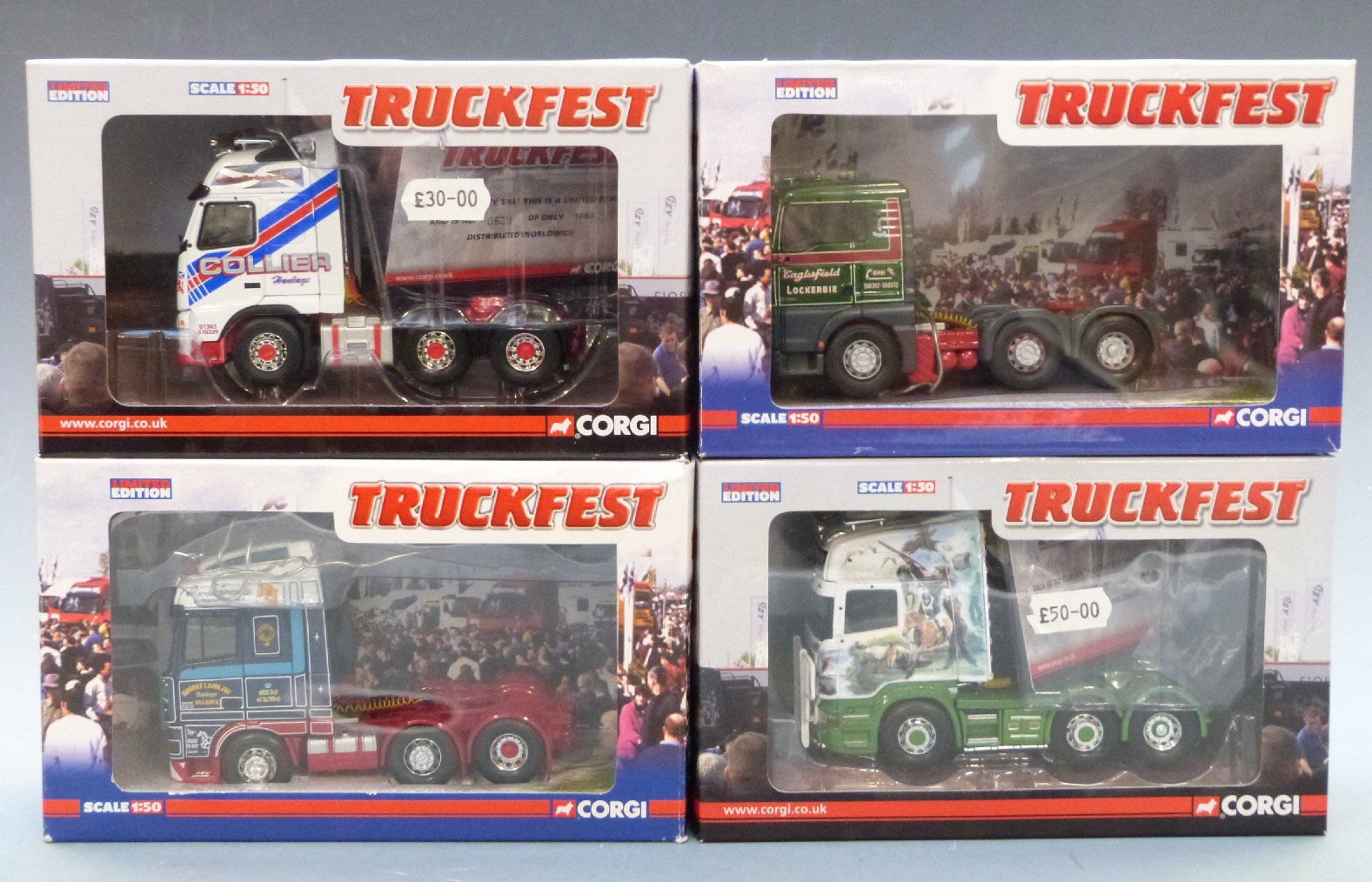 Four Corgi Truckfest 1:50 scale limited edition diecast model lorry ...
