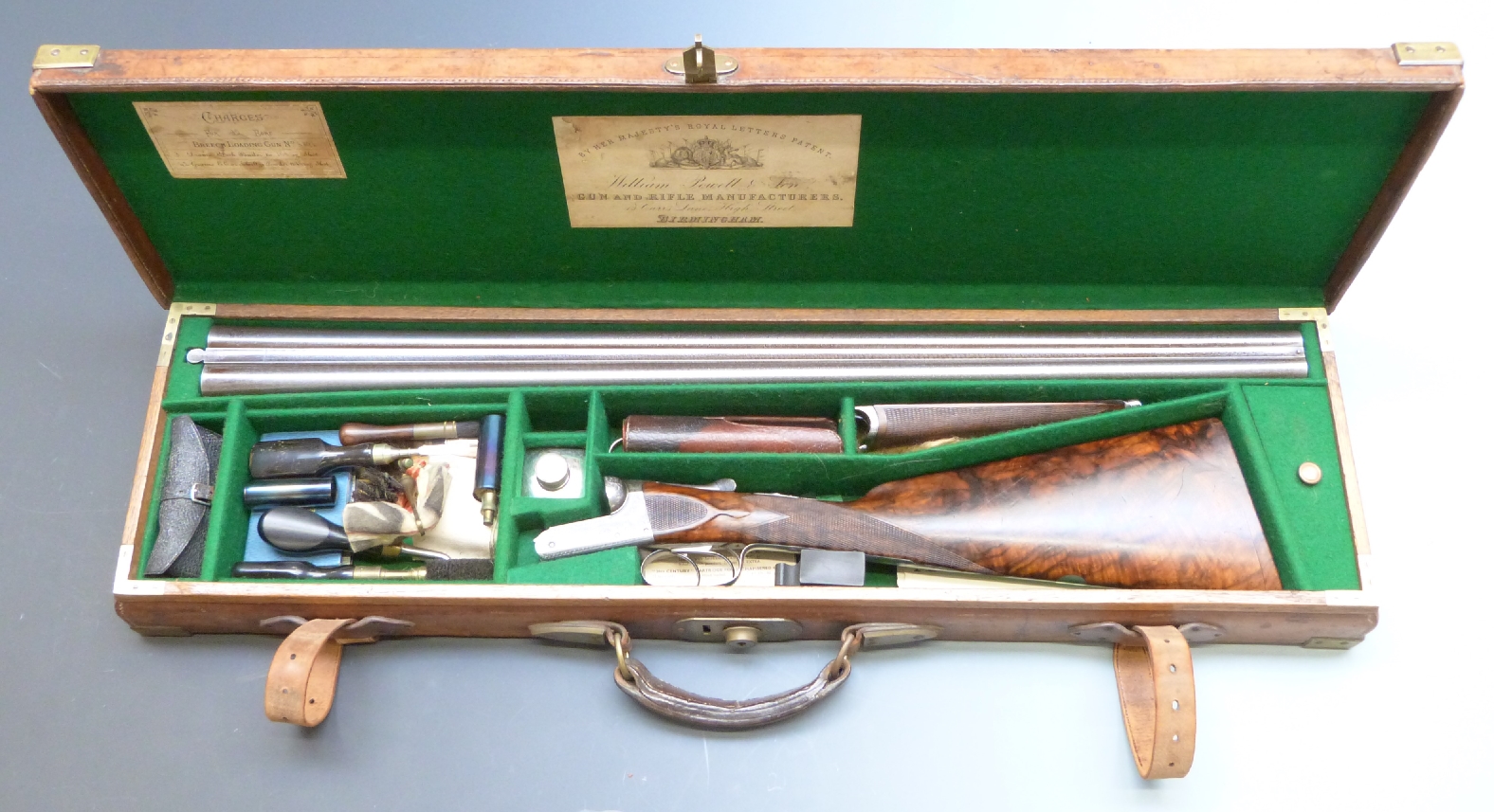 William Powell & Son 12 bore side by side ejector shotgun with named ...