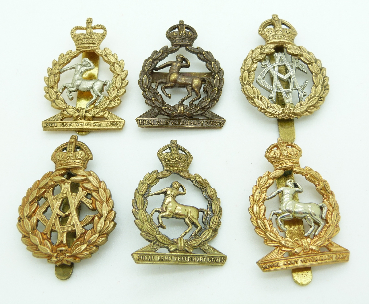 Six British Army Veterinary Corps / Royal Army Veterinary Corps cap ...