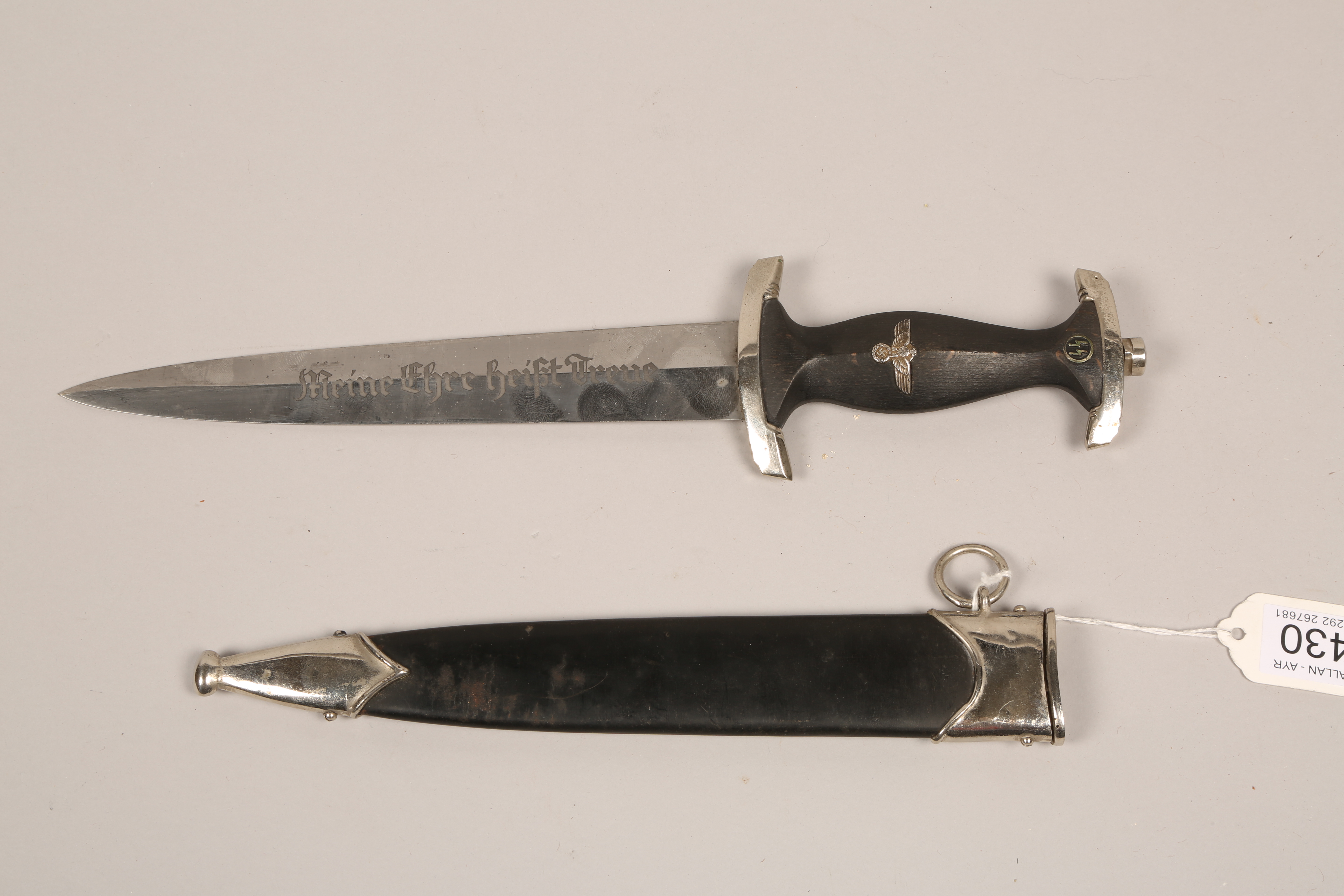 German Third Reich World War II , SS Dagger, double edged blade etched ...