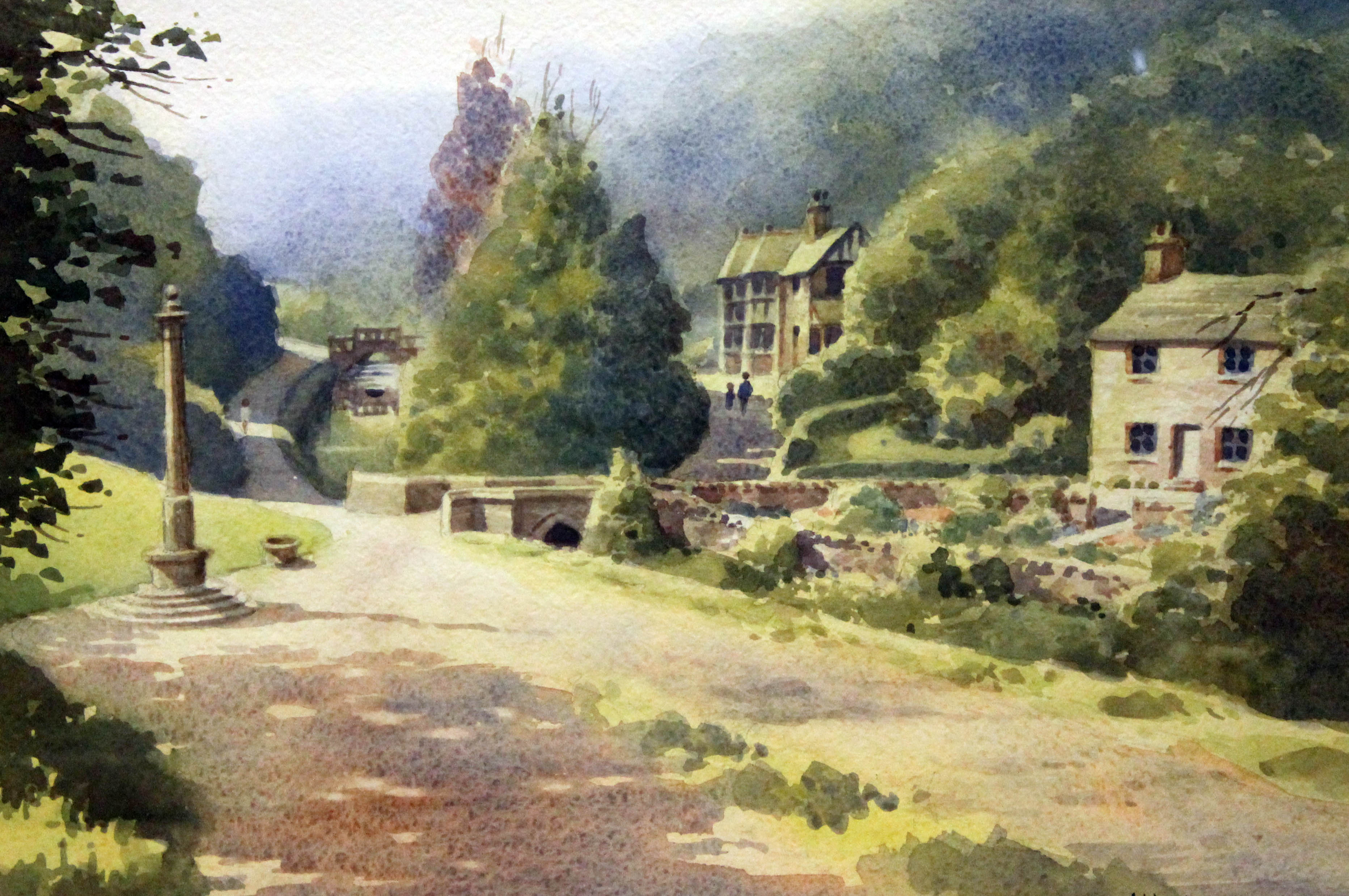 Albert E Hurst, four Lancashire countryside landscape watercolours ...