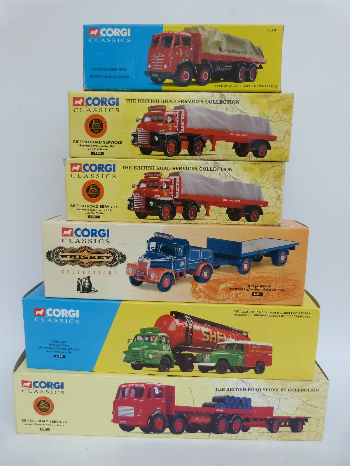 Six Corgi Classics diecast model lorries including Whisky Collection ...