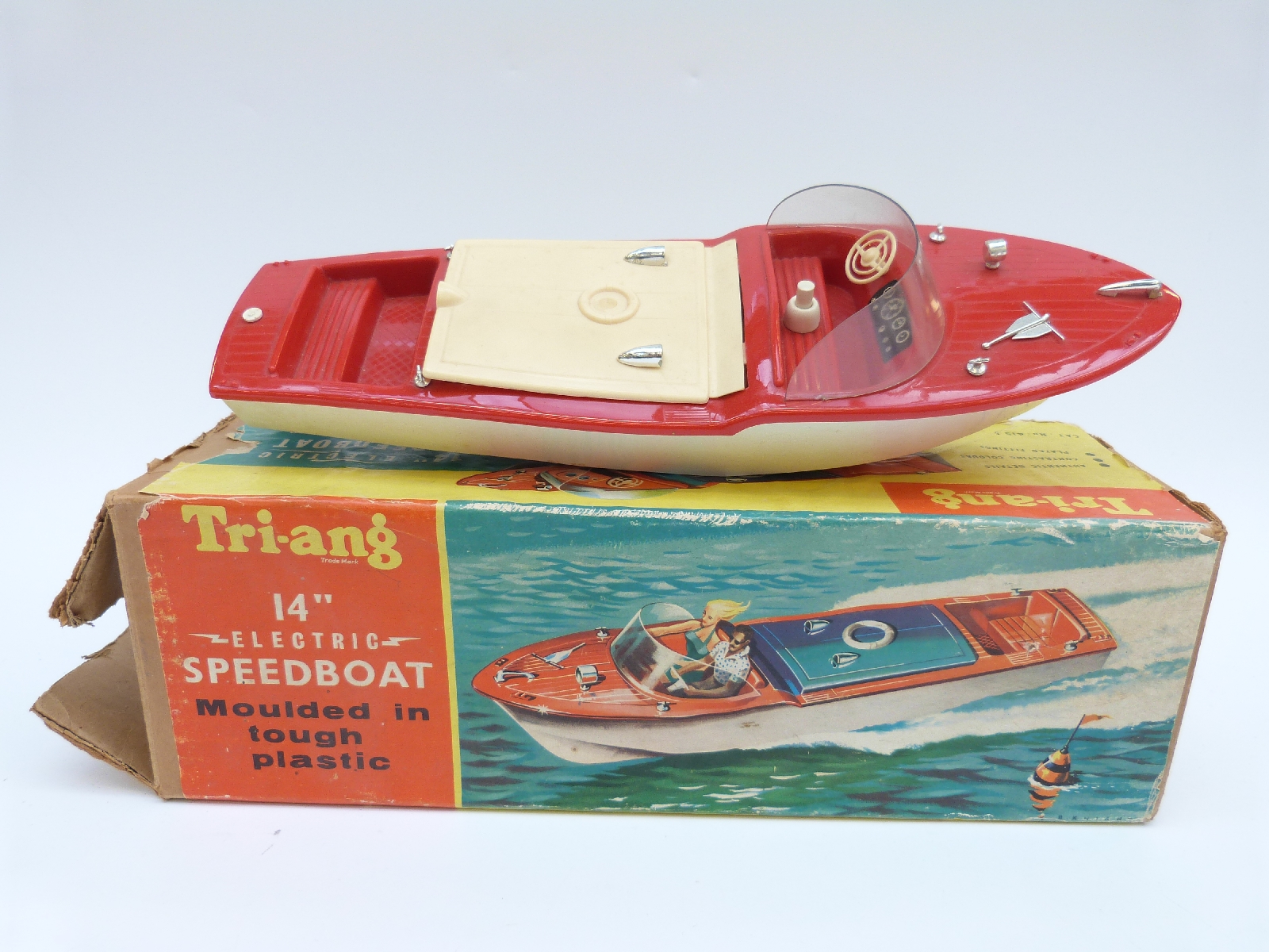 Triang 14" Electric Speedboat, in original box.