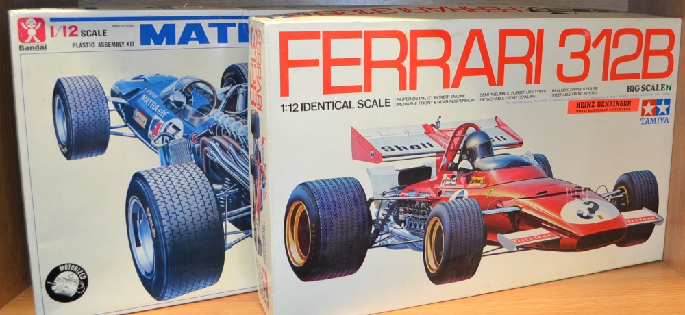 A Bandai 1/12 scale motorised model kit, Matra F1 MS11; another Tamiya ...
