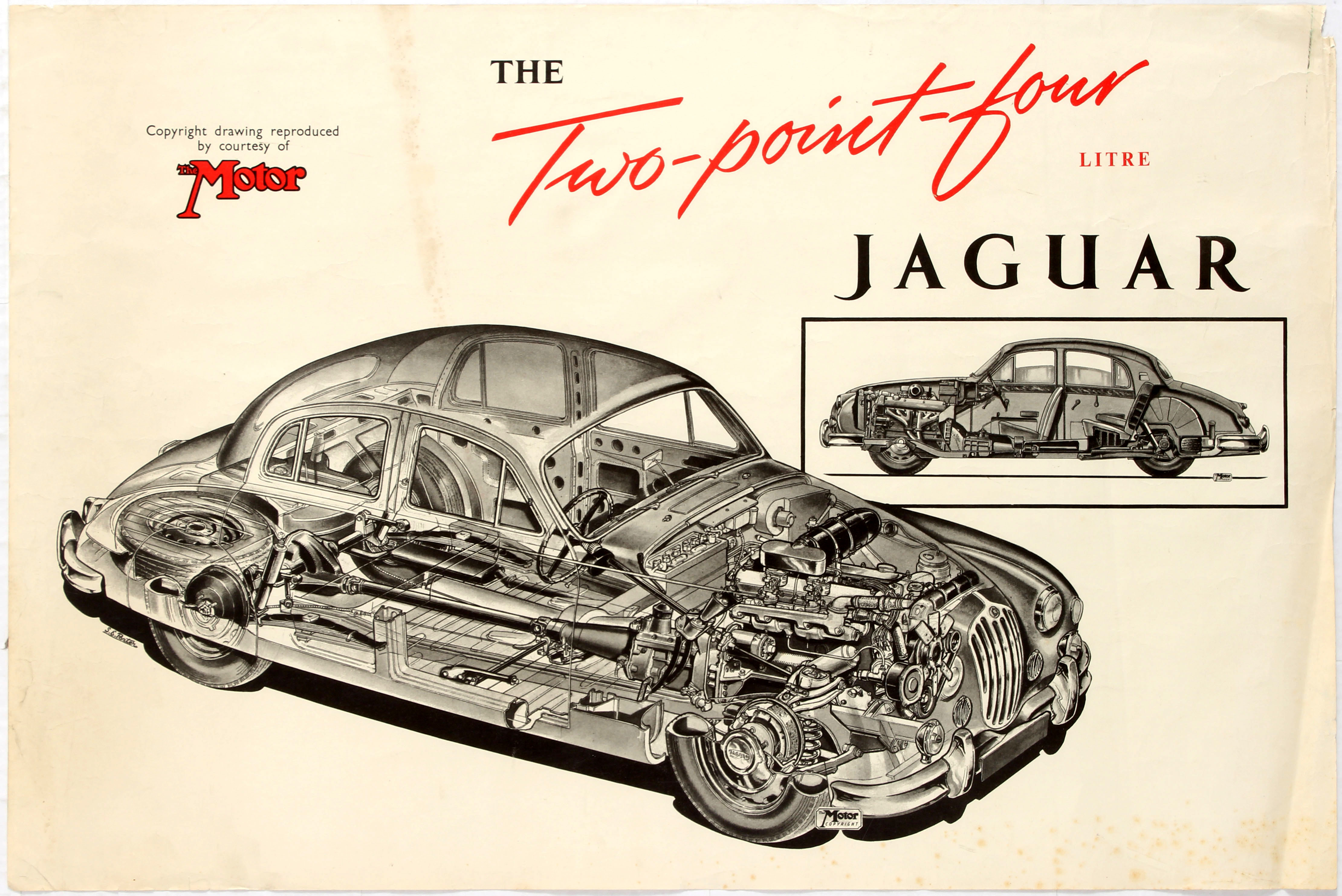 Original vintage advertising poster Jaguar Two-Point-Four litre ...
