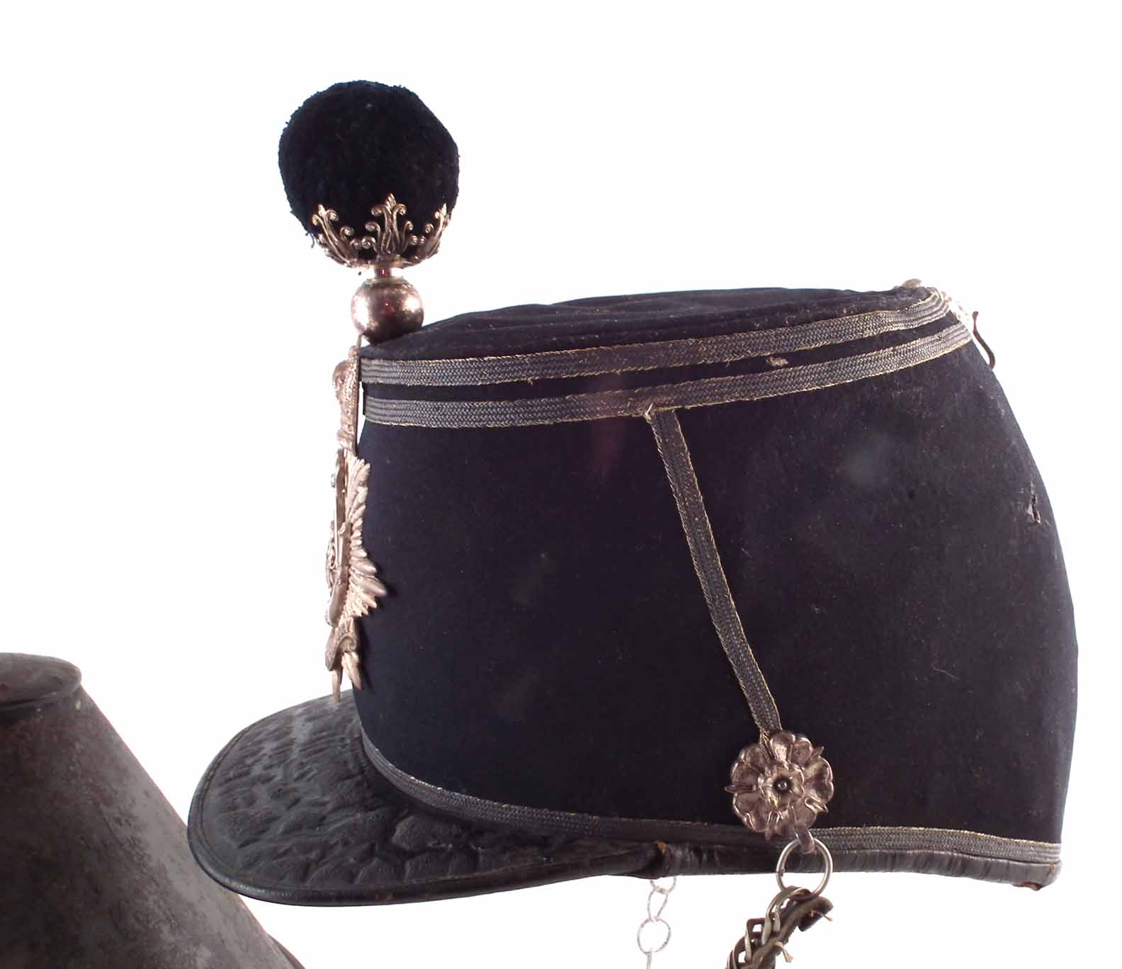 Victorian British Army Shako, with Bedford Light Infantry plate to ...