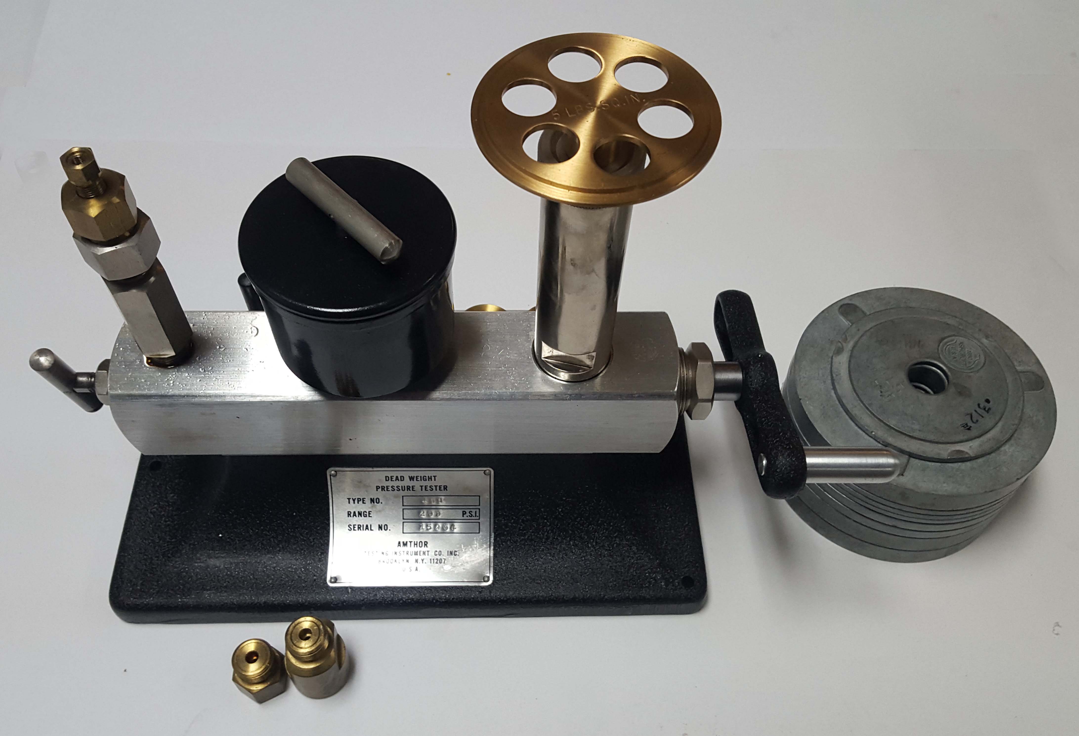 Amthor Dead Weight Pressure Tester Type 460 Range 200 PSI, s/n 15264