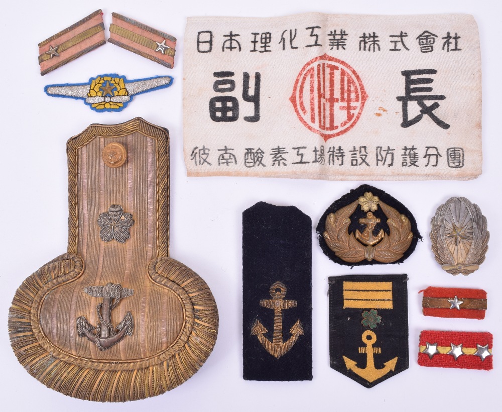 Selection of WW2 Japanese Naval Badges and Insignia, consisting of ...