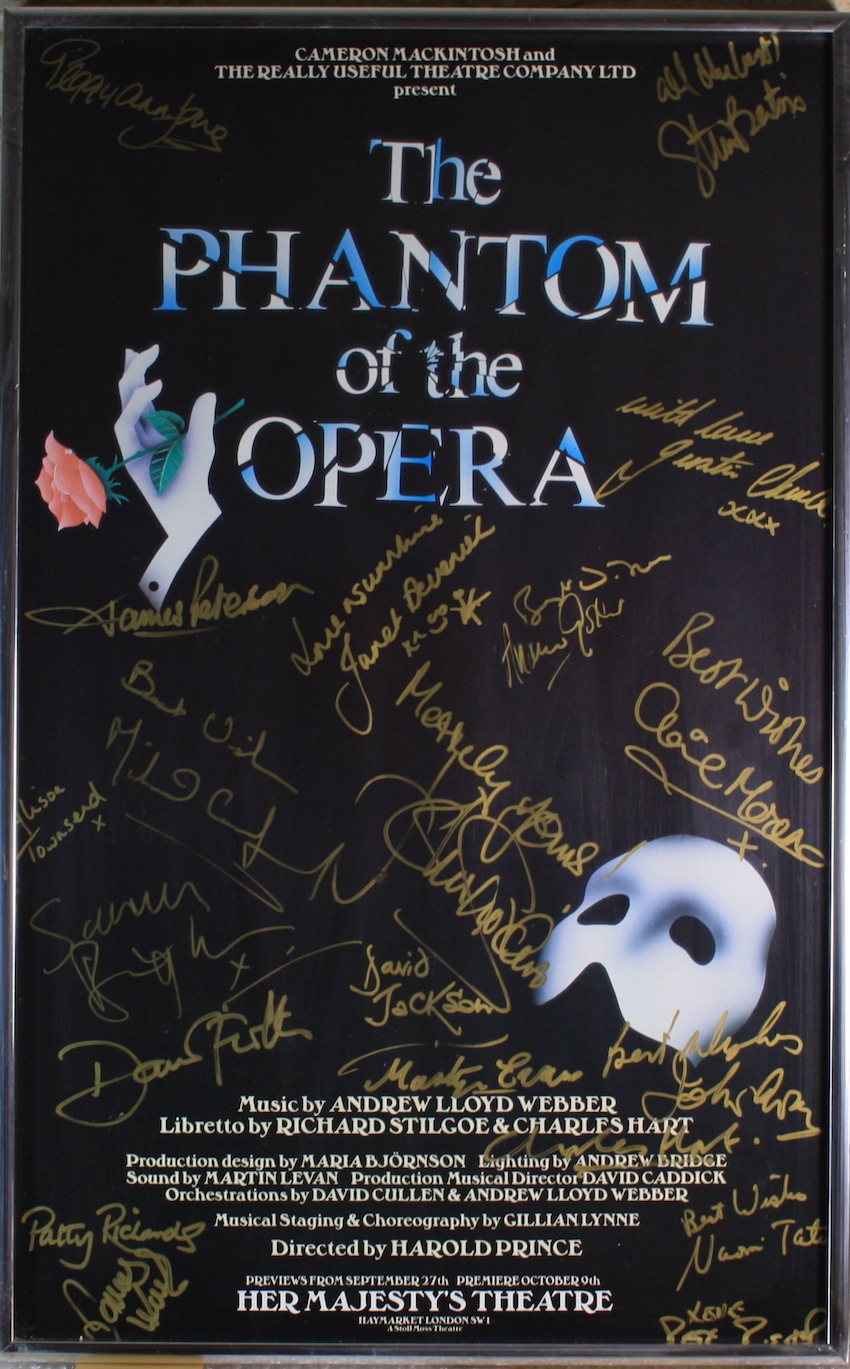 Phantom Of the Opera Signed Poster. Her Majesties Theatre London poster ...