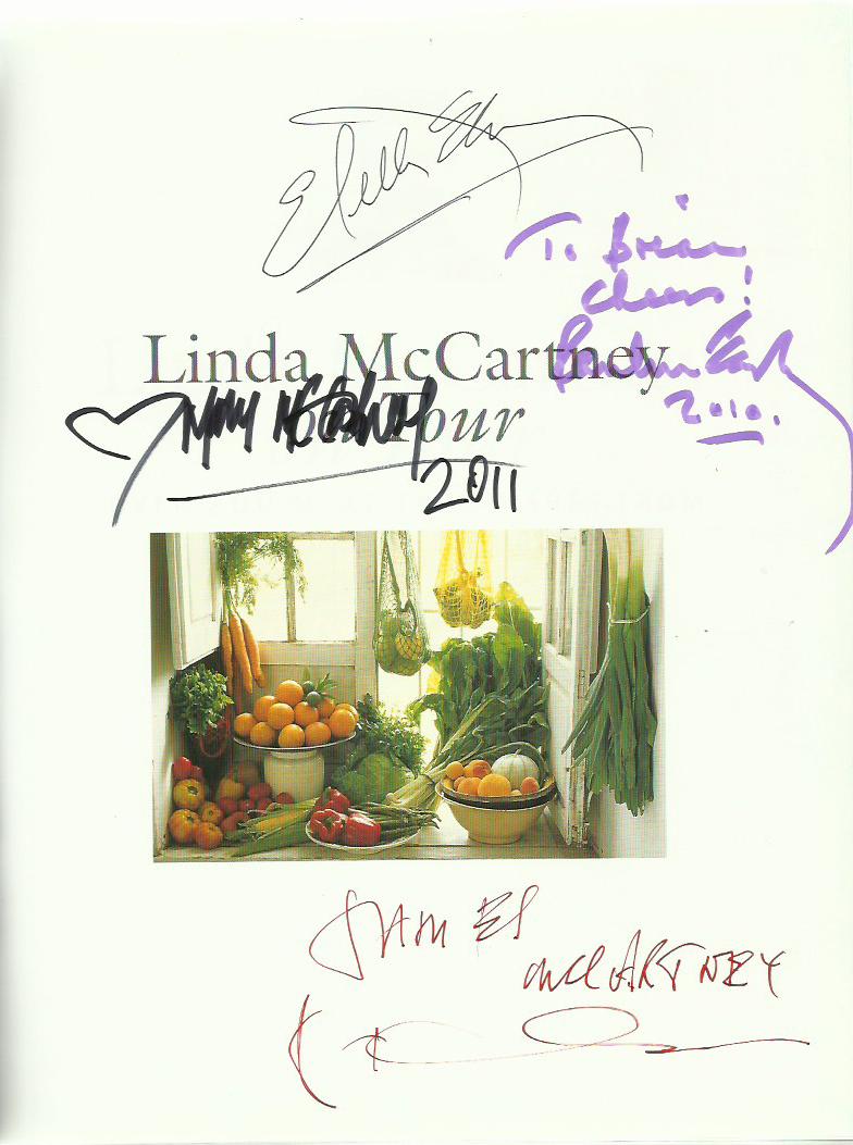 Paul Mccartney Linda Mccartney On Tour Cookbook Signed By Mary