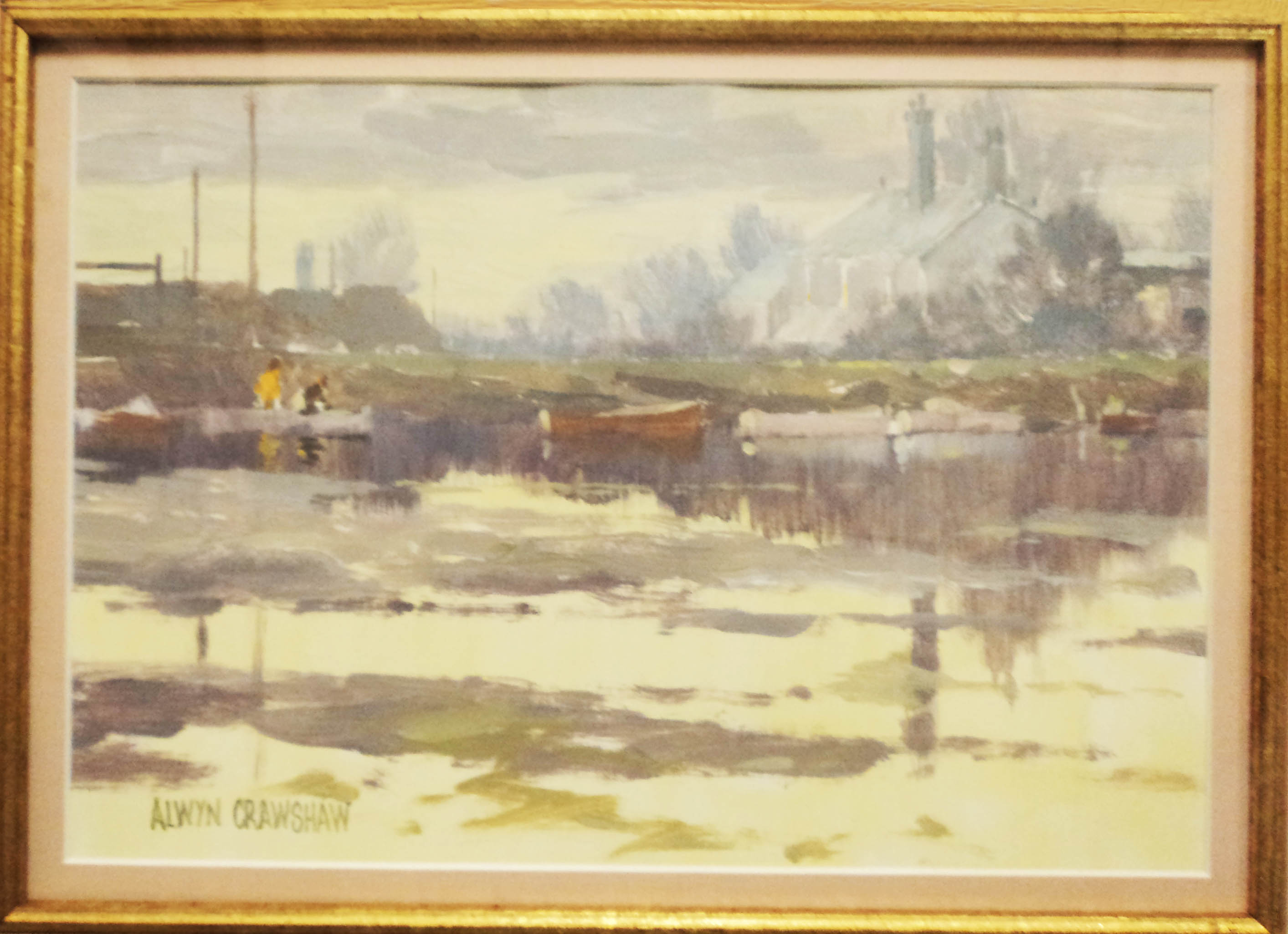 Alwyn Crawshaw: a framed acrylic painting entitled Cockwood Harbour ...