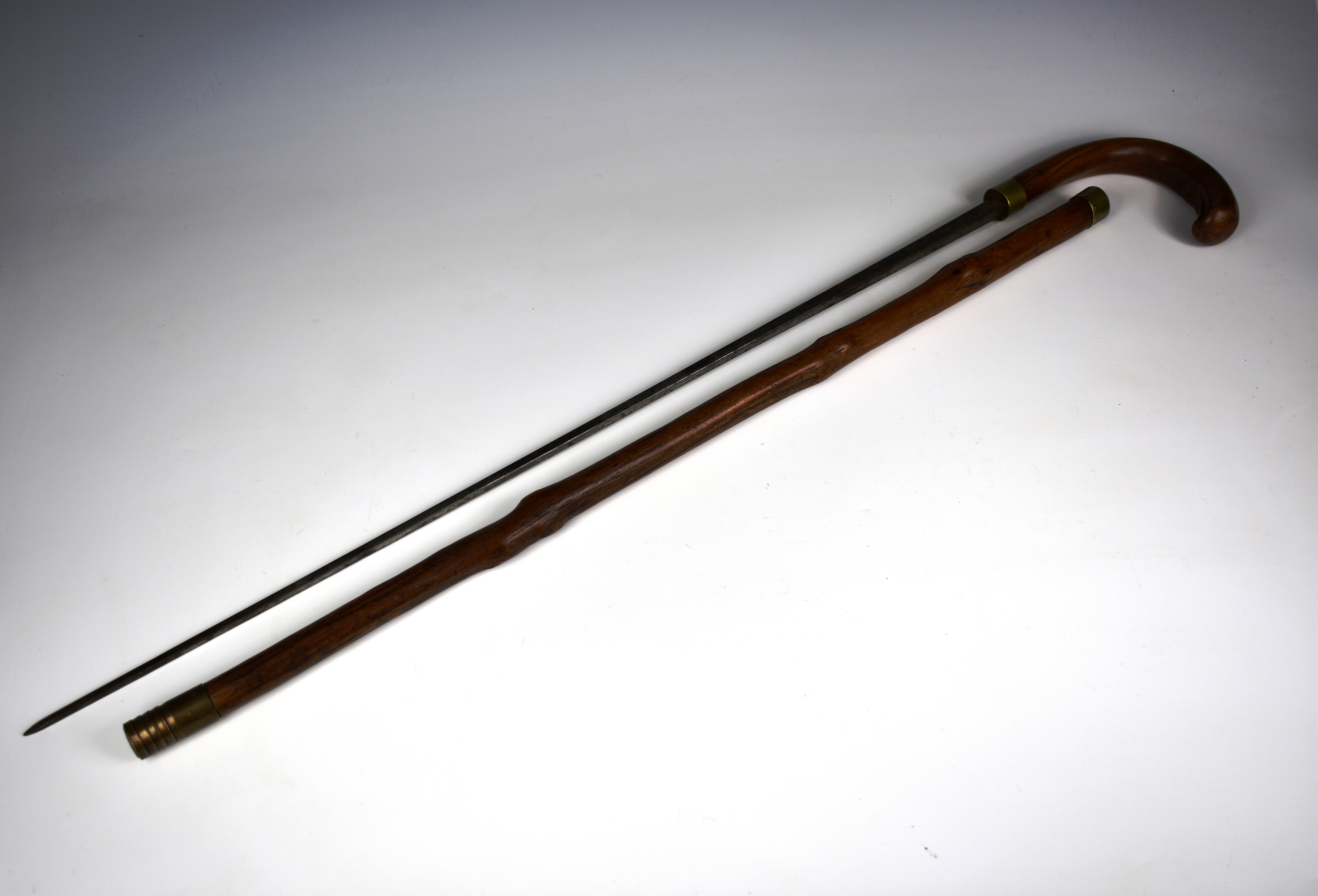 A Victorian customs officer's crook top sword stick walking cane by ...