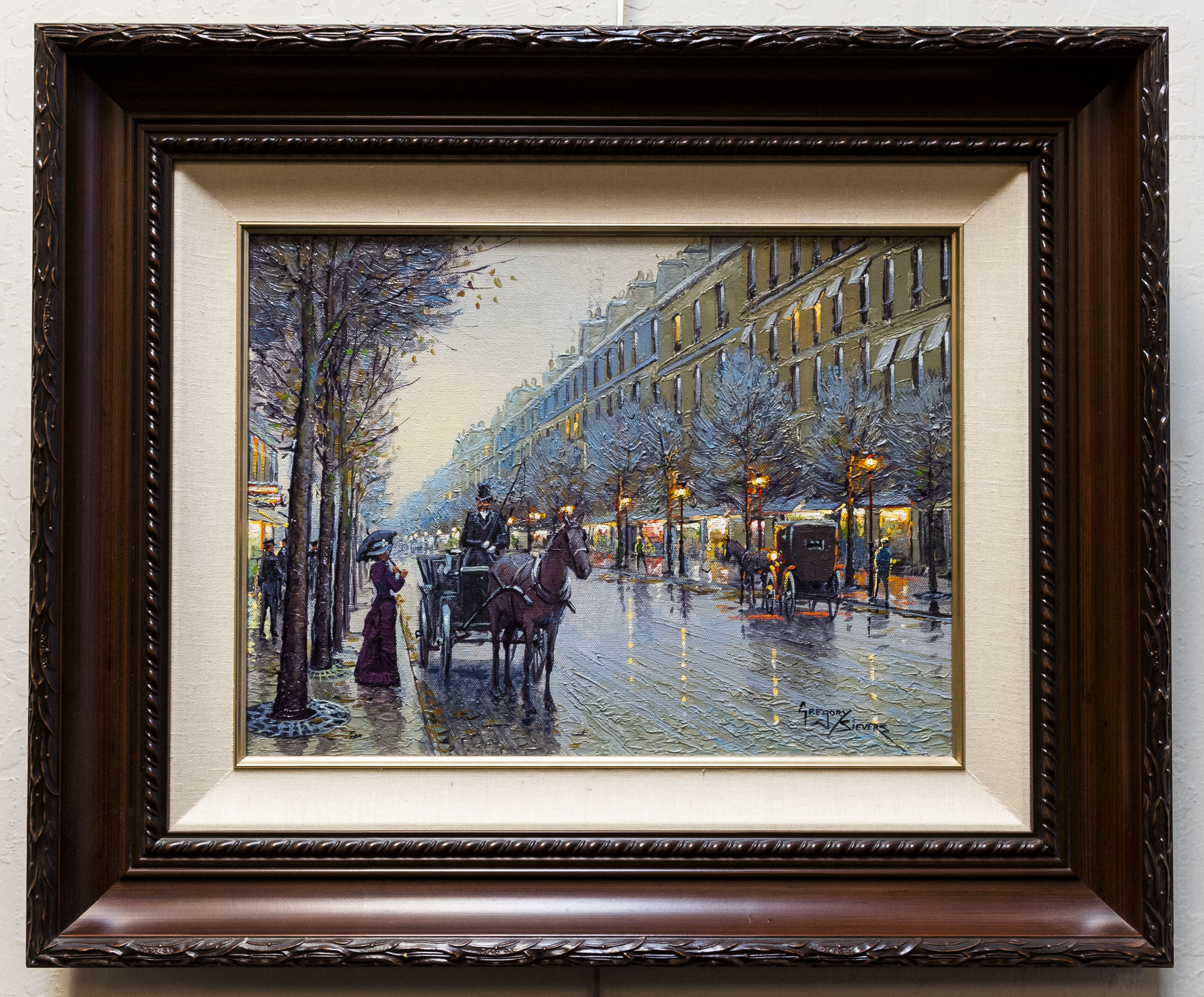 Gregory Sievers (American, b. 1951), Oil on canvas, "The Taxi", signed ...