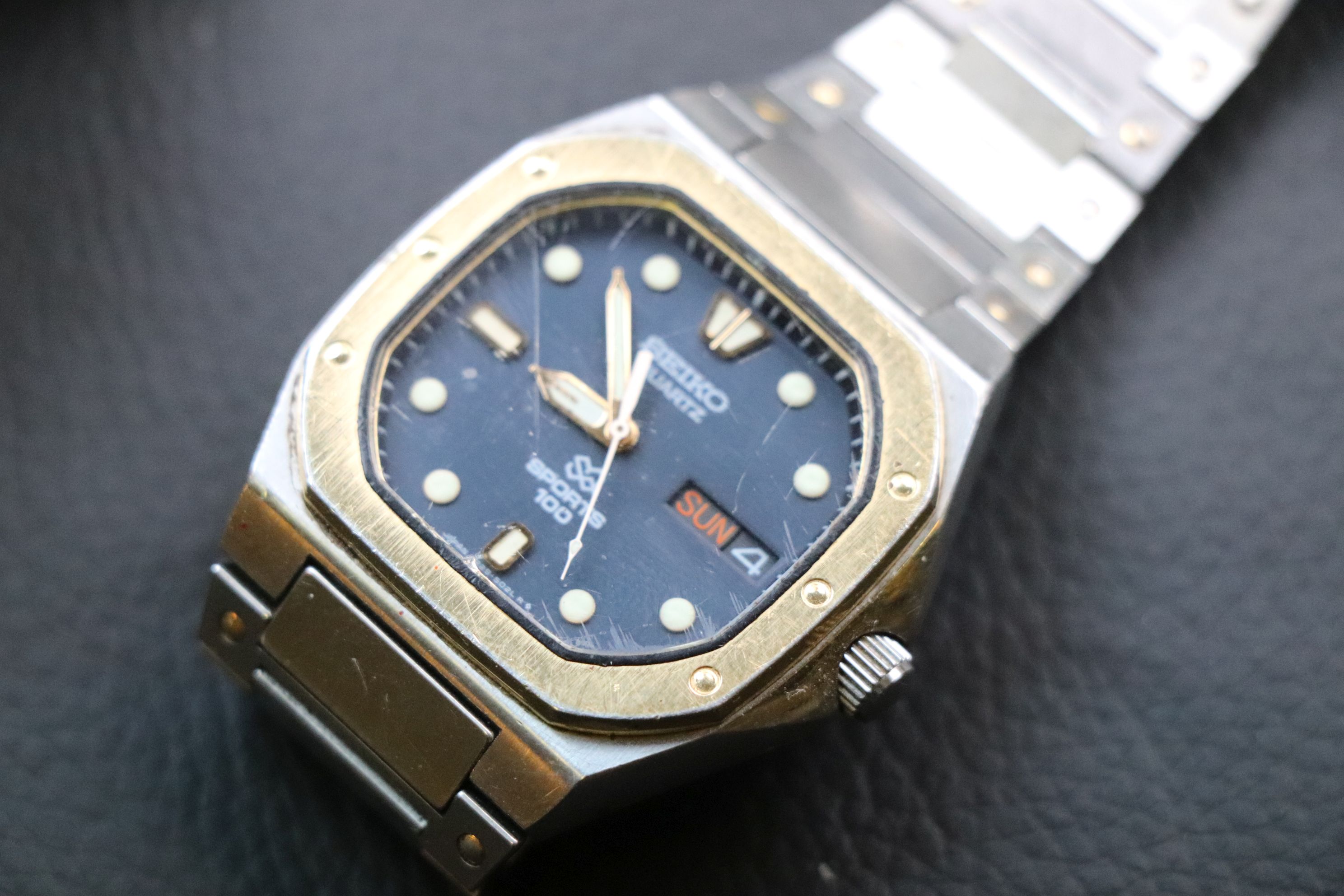 Seiko Sports 100 watch, plus a Wingmaster London watch