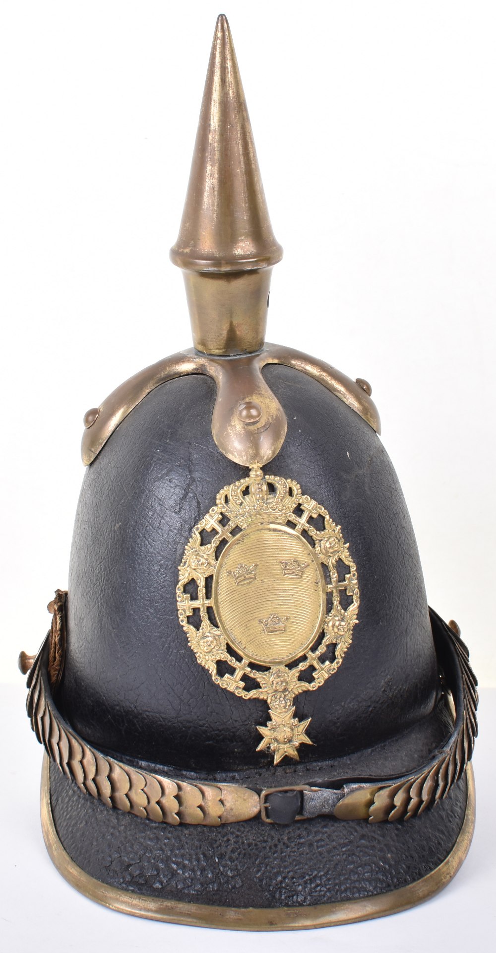 Swedish Military Pickelhaube, fine example of the tall leather ...