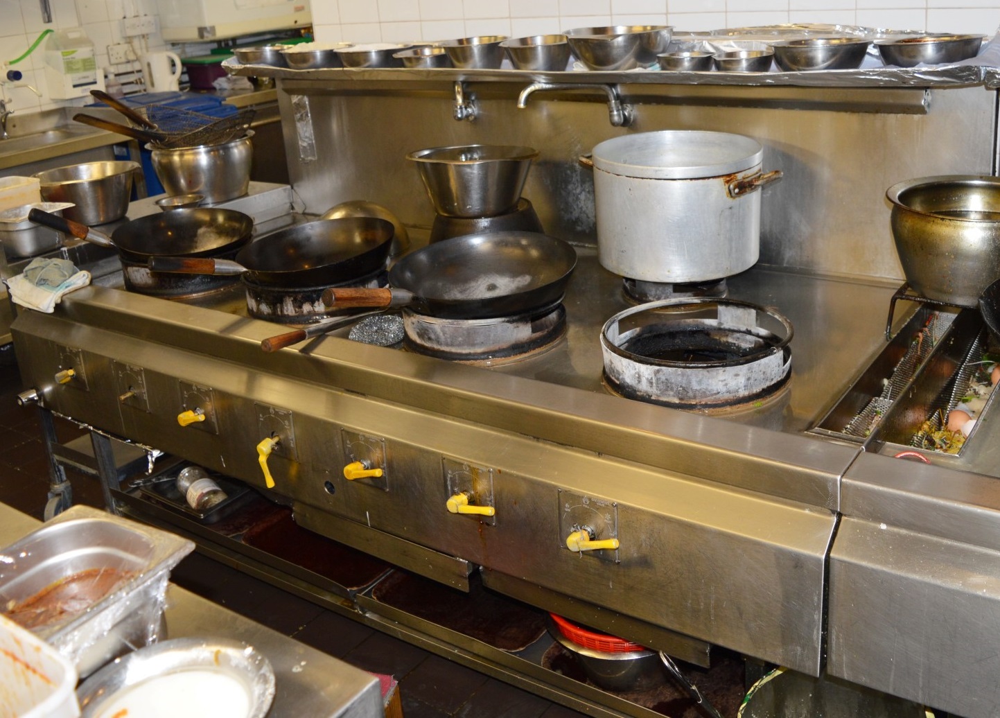 1 x Commercial Seven Burner Wok Station - Stainless Steel Finish ...