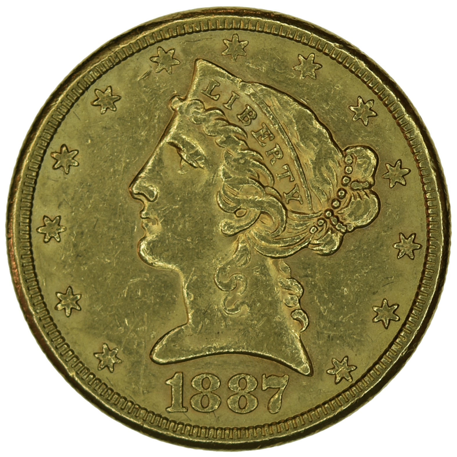 USA Gold 5 Dollars 1887