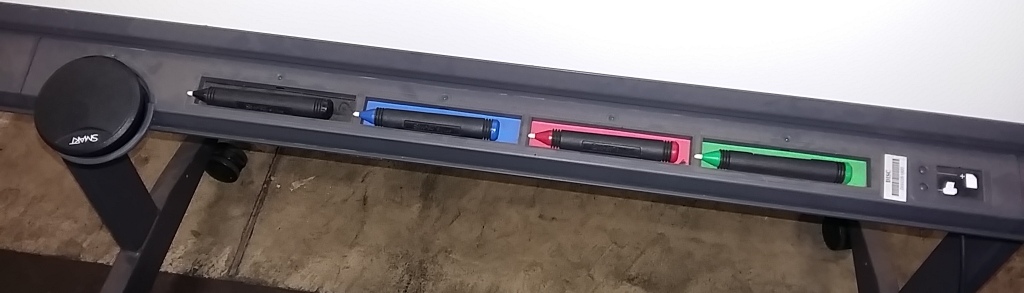 Smart board with pens and eraser