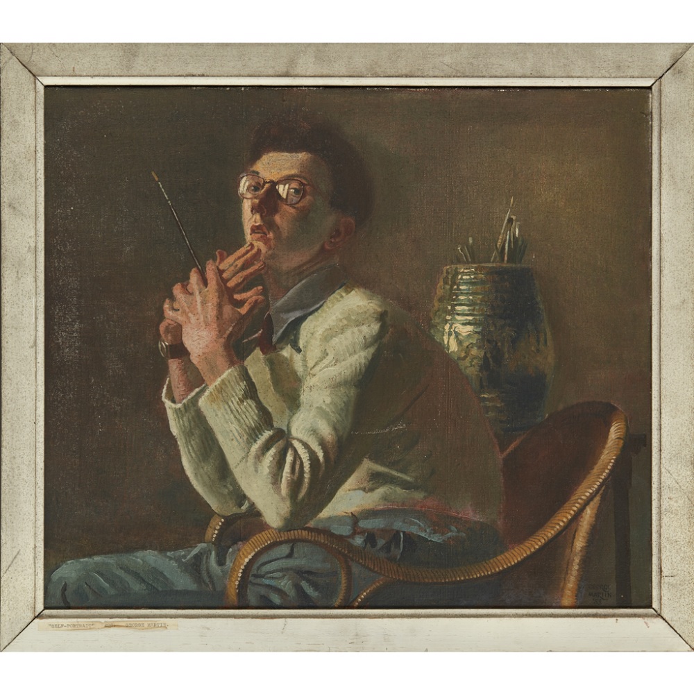 GEORGE MARTIN (20TH CENTURY SCOTTISH) SELF-PORTRAIT signed and dated ...