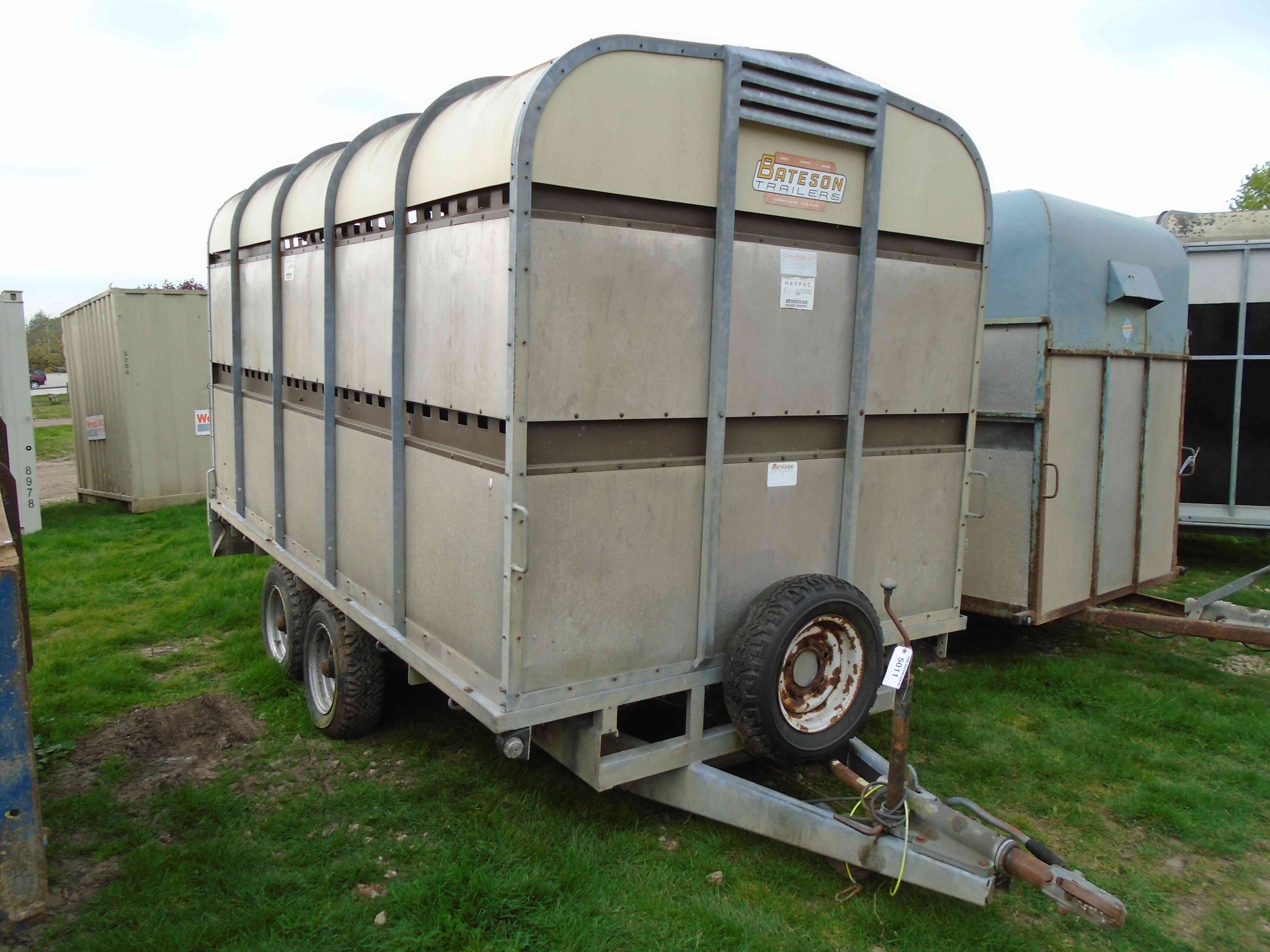 *5011 Bateman 12ft cattle trailer c/w sheep decks, work needed on front ...