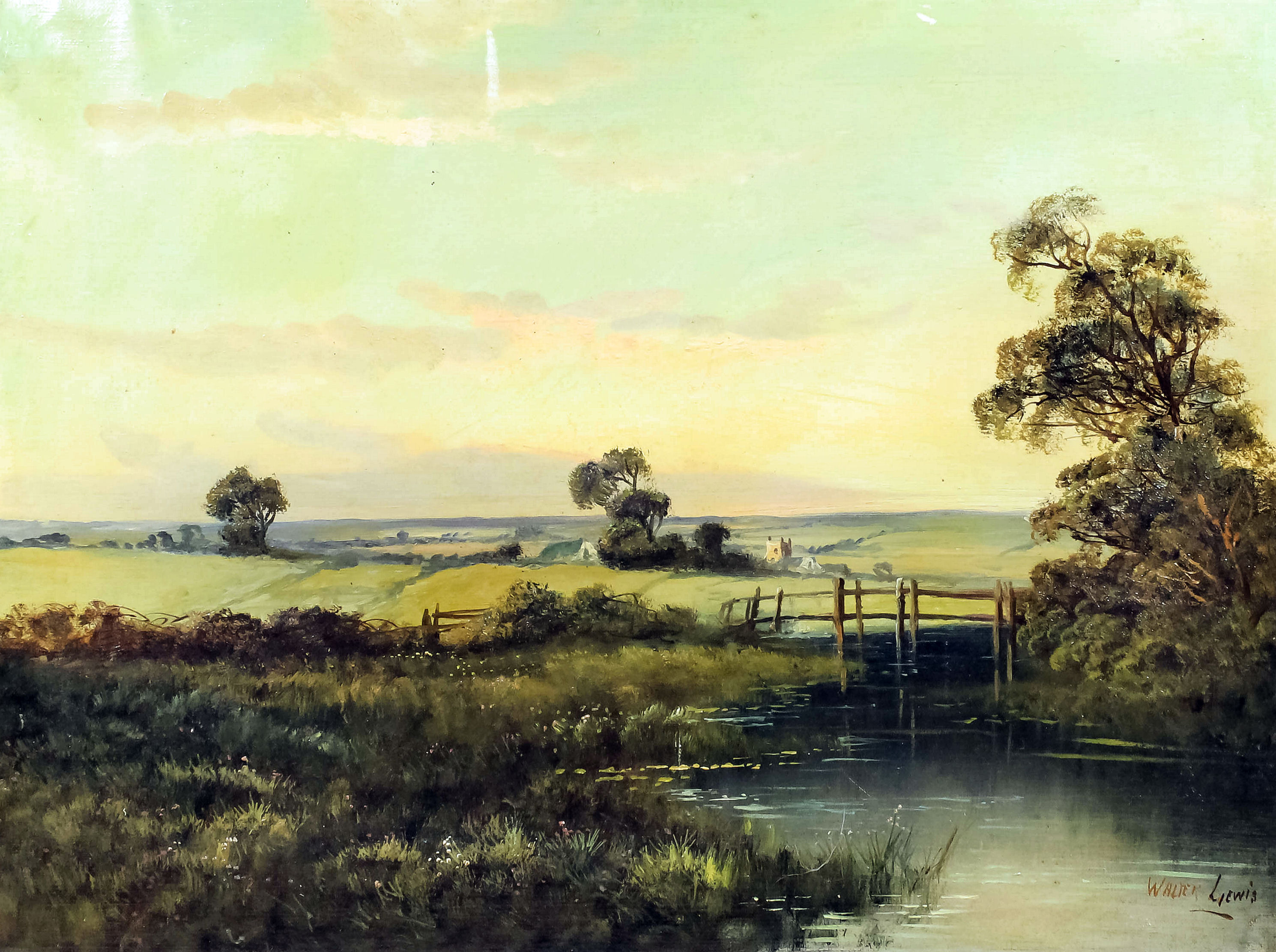 Walter Lewis (19th/20th Century) - Oil painting - "The Close of Day ...