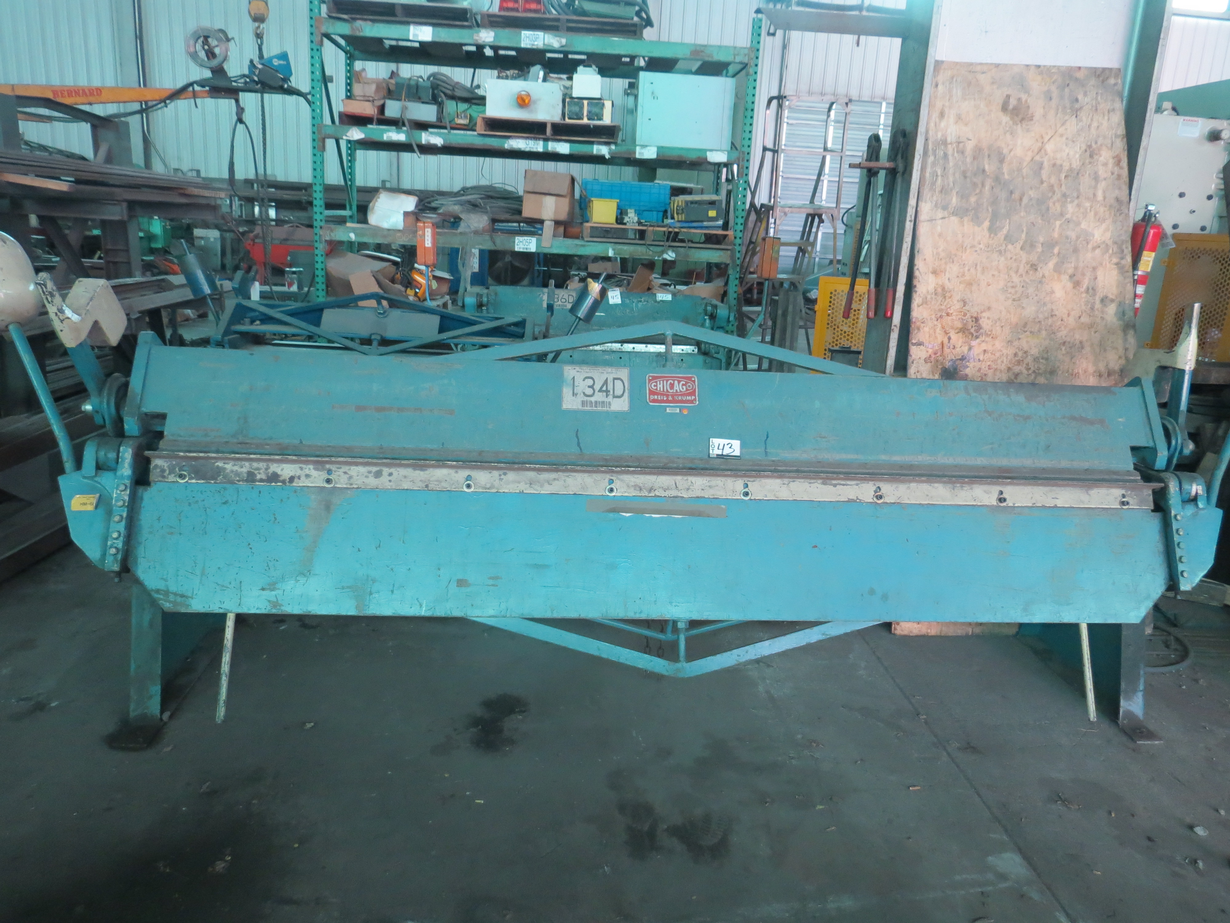 Chicago 10 FT 14 Gage Hand Brake Model Number SB-1014 Serial Number ...