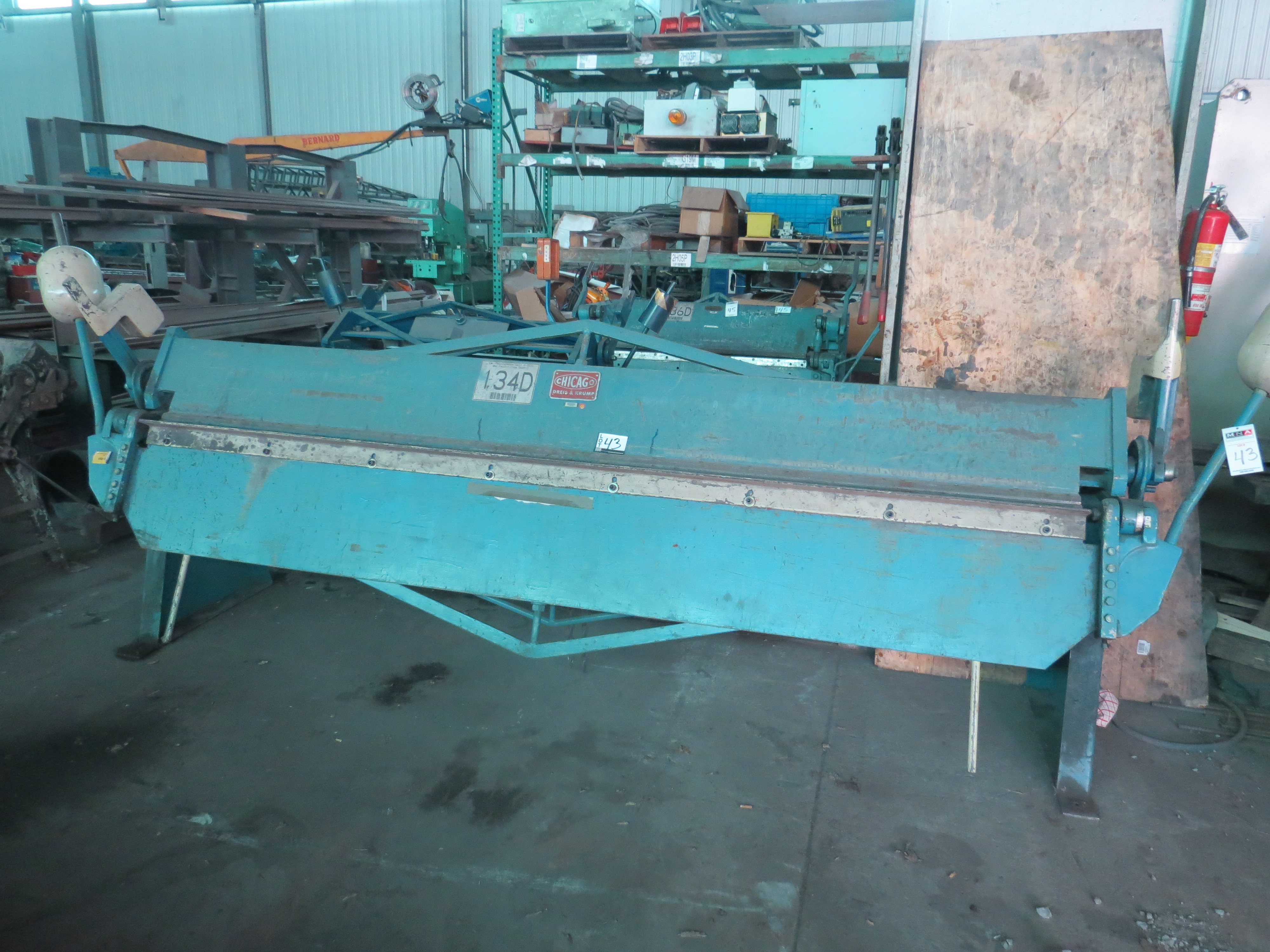 Chicago 10 FT 14 Gage Hand Brake Model Number SB-1014 Serial Number ...