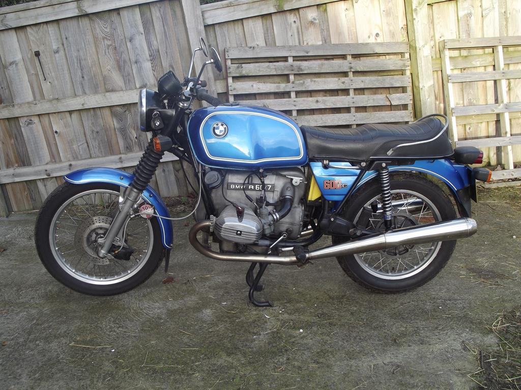 A 1976 BMW R600/7, registration number SWT 390R, blue. BMW's R600/7 was ...