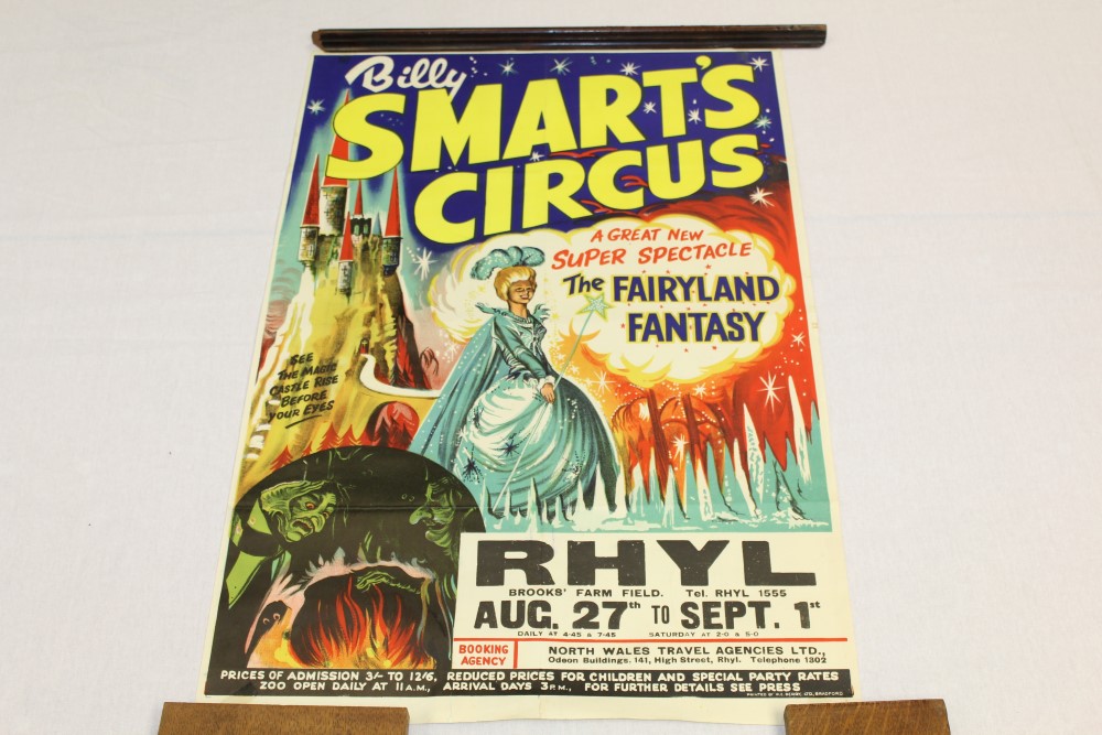 Vintage Billy Smart's Circus poster - Rhyl A Great New Super Spectacle ...