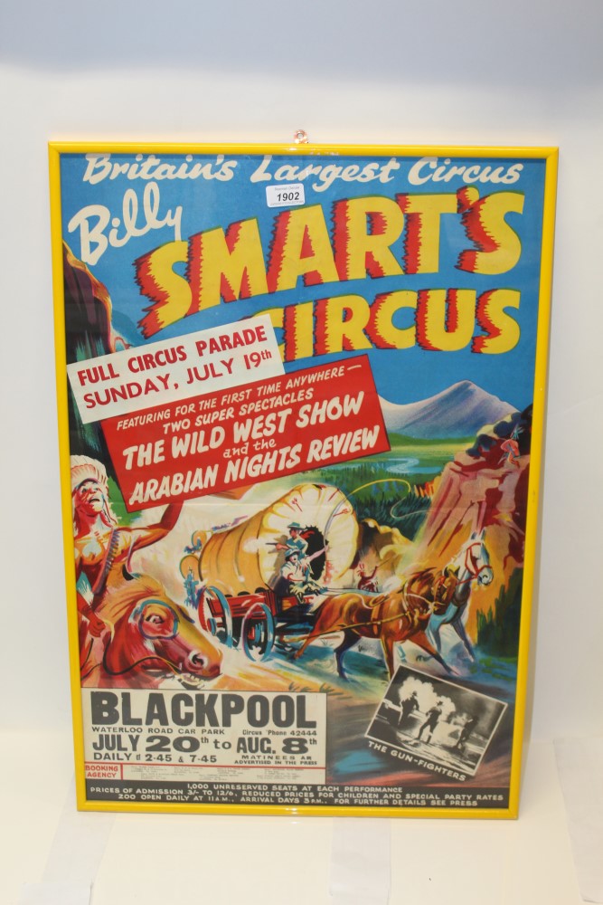 Vintage Billy Smart's Circus poster for Blackpool - featuring For the ...