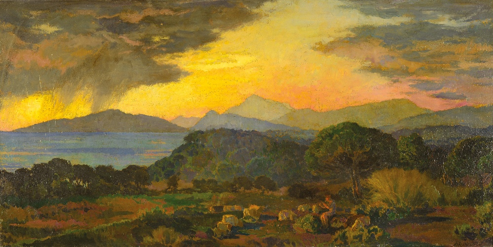 Emile René Ménard (1861 – 1930) Effet d'orage, côte de Provence Huile ...