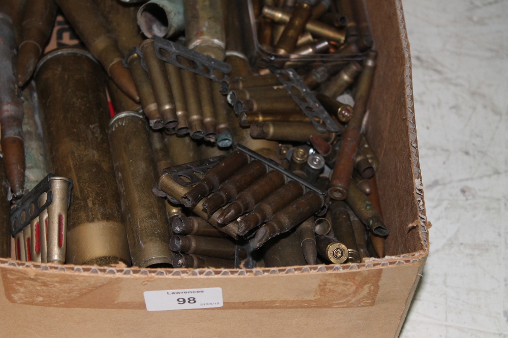 SHELL CASES AND INERT AMMUNITION. Various medium size ammunition cases ...