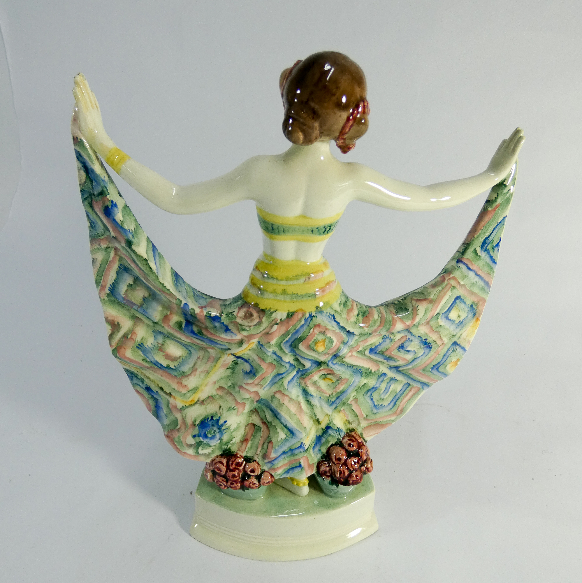 Goldscheider Austrian figurine of an Art Deco dancer, signed 'Rose' on ...