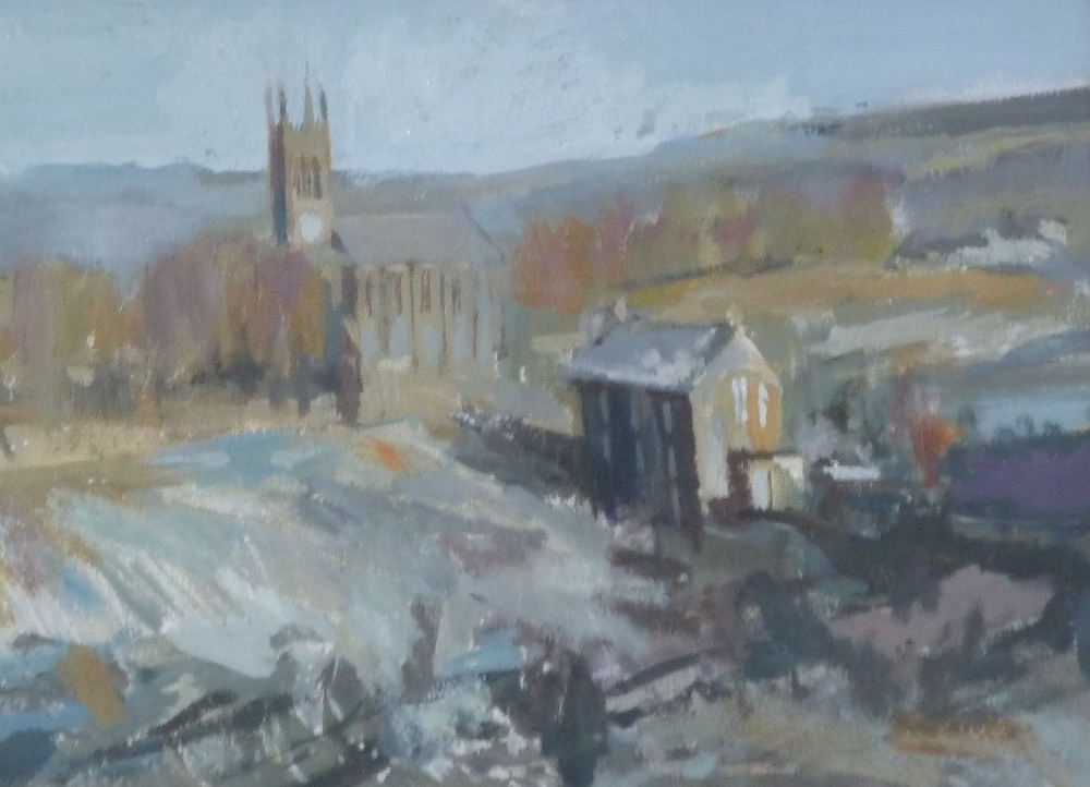 GEORGE SYKES (Springhead, Oldham) OIL PAINTING ON BOARD 'Saddleworth ...