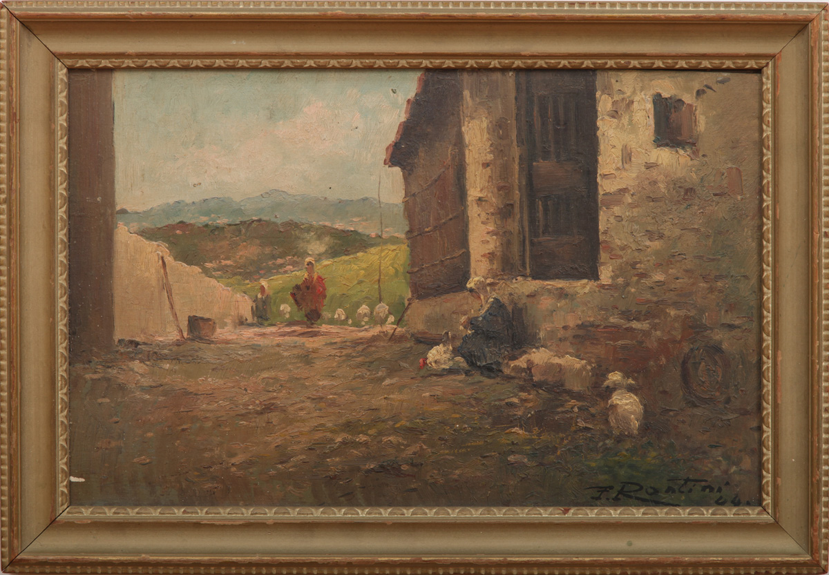 FERRUCCIO RONTINI (1893-1964): VEDUTA Oil on paperboard, 1944, signed ...