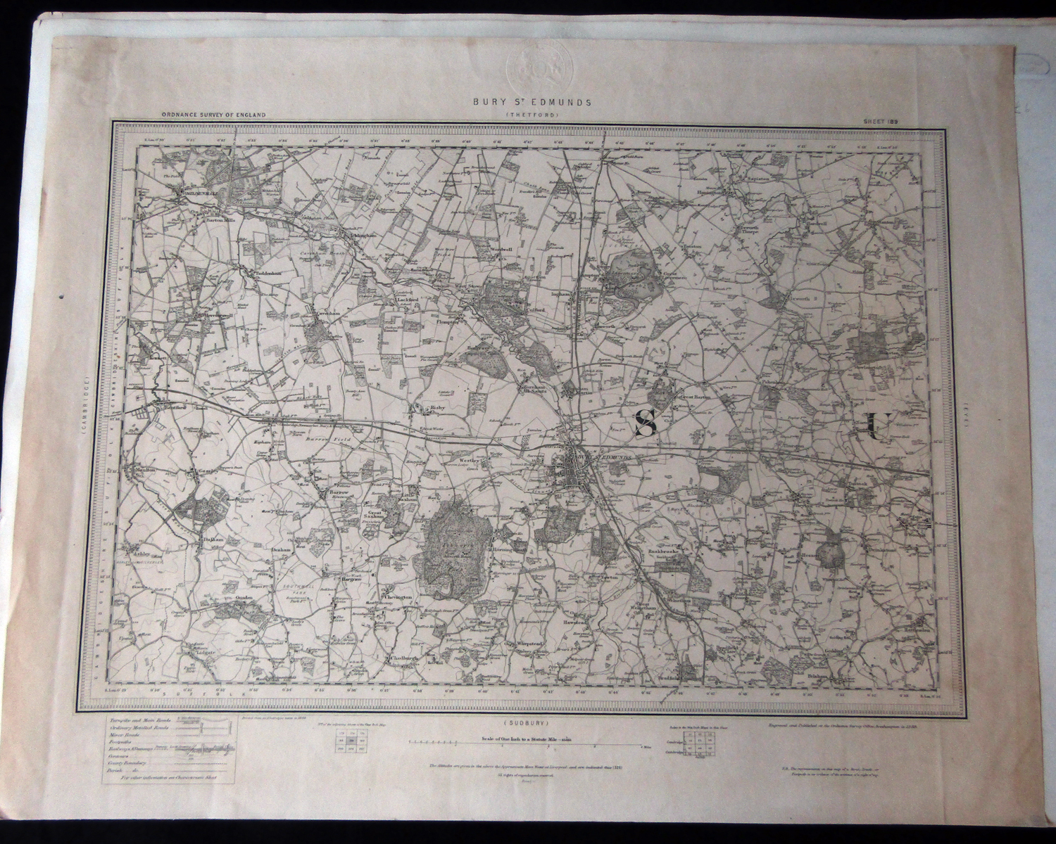 NINETEEN ORDNANCE SURVEY EAST ANGLIA ENGRAVED MAPS, circa late 19th ...
