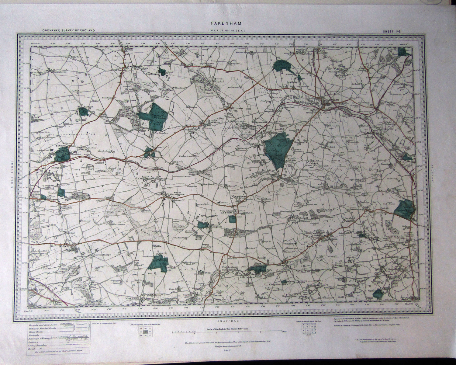 NINETEEN ORDNANCE SURVEY EAST ANGLIA ENGRAVED MAPS, circa late 19th ...