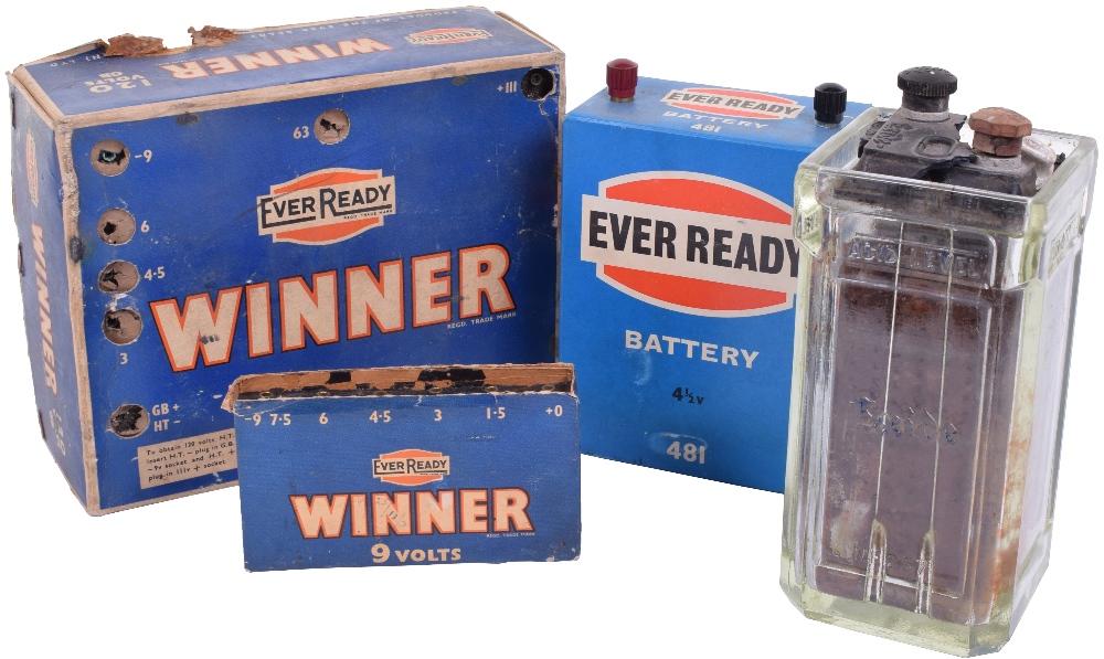 Larger vintage wireless batteries:An Ever Ready Winner multi-tap 120v ...