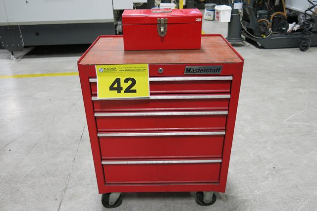 MASTERCRAFT, 5-DRAWER, ROLLING TOOL BOX ON WHEELS AND SMALL TOOLBOX