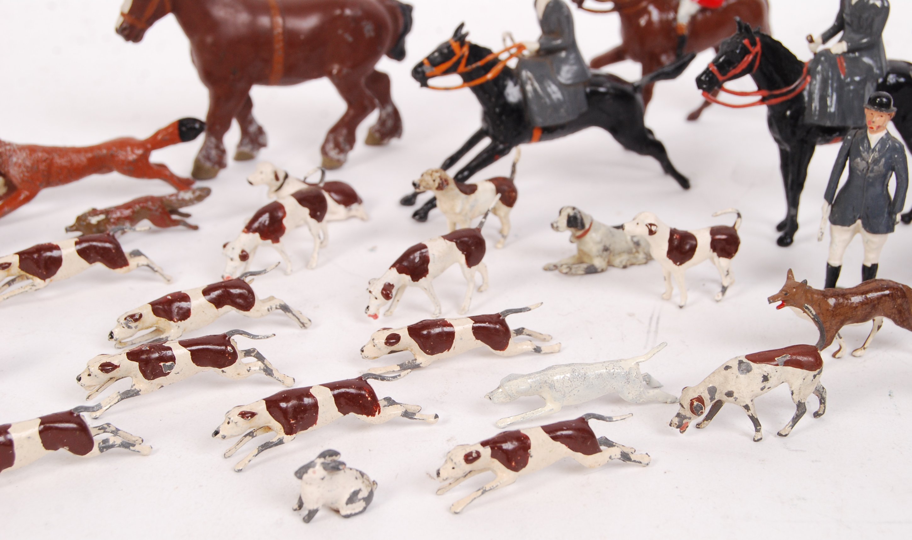 A good large collection of original vintage Britains made lead ' Fox ...