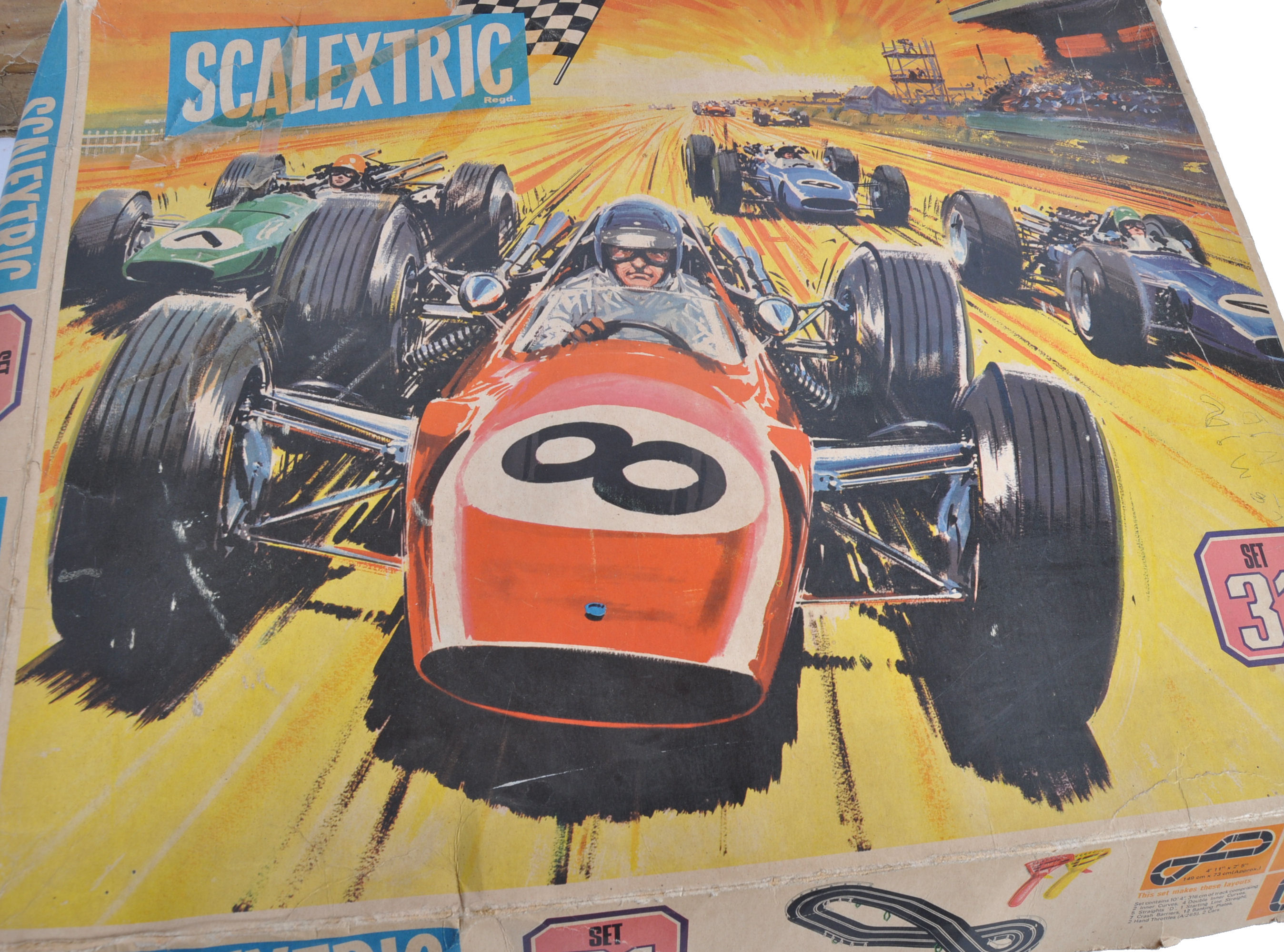 Two original vintage Scalextric made 1/32 scale slot racing car sets ...
