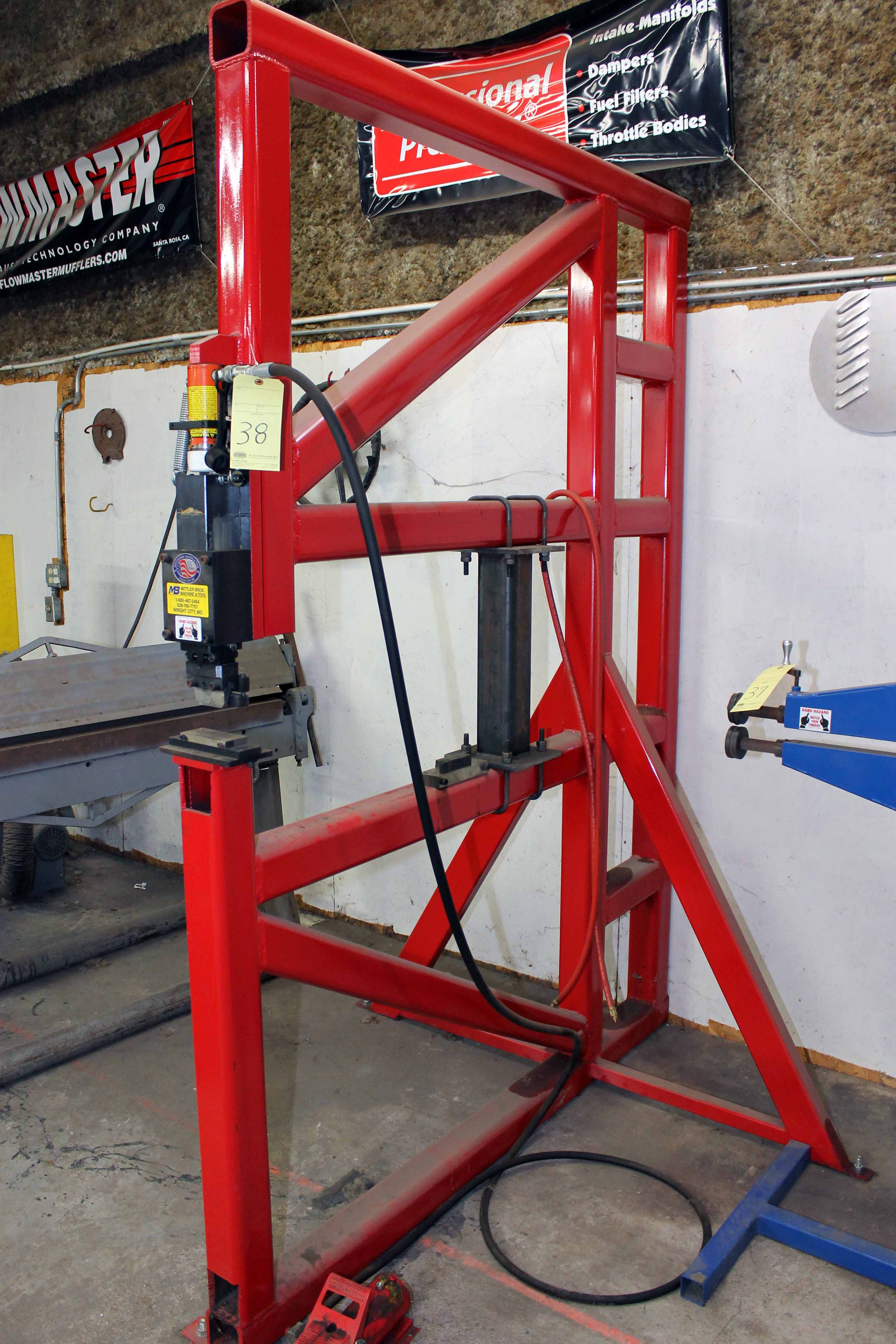 LOUVER PRESS, MITTLER BROS. 10 T. CAP., w/custom frame