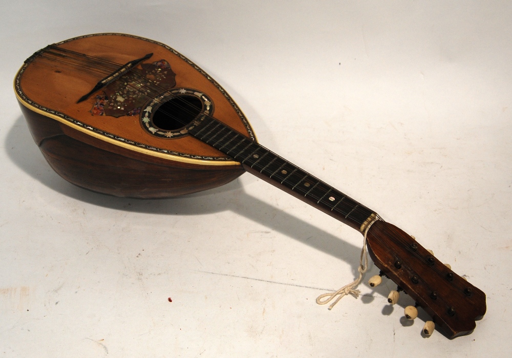 LATE 19th/EARLY 20th CENTURY MANDOLIN with mother of pearl inlay, eight ...